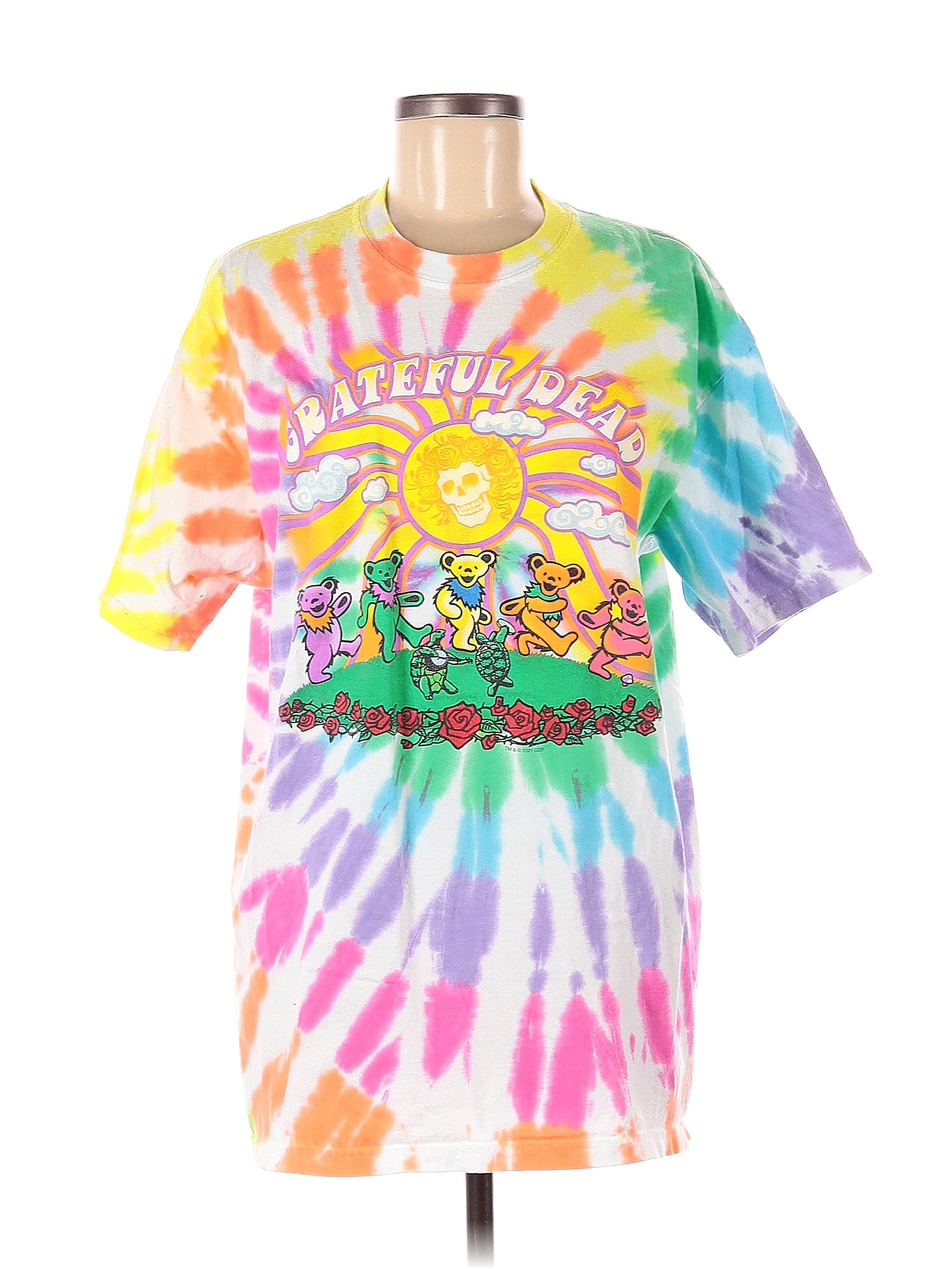 Liquid Blue 100% Cotton Graphic Tie-dye Multi Color Purple Short Sleeve ...
