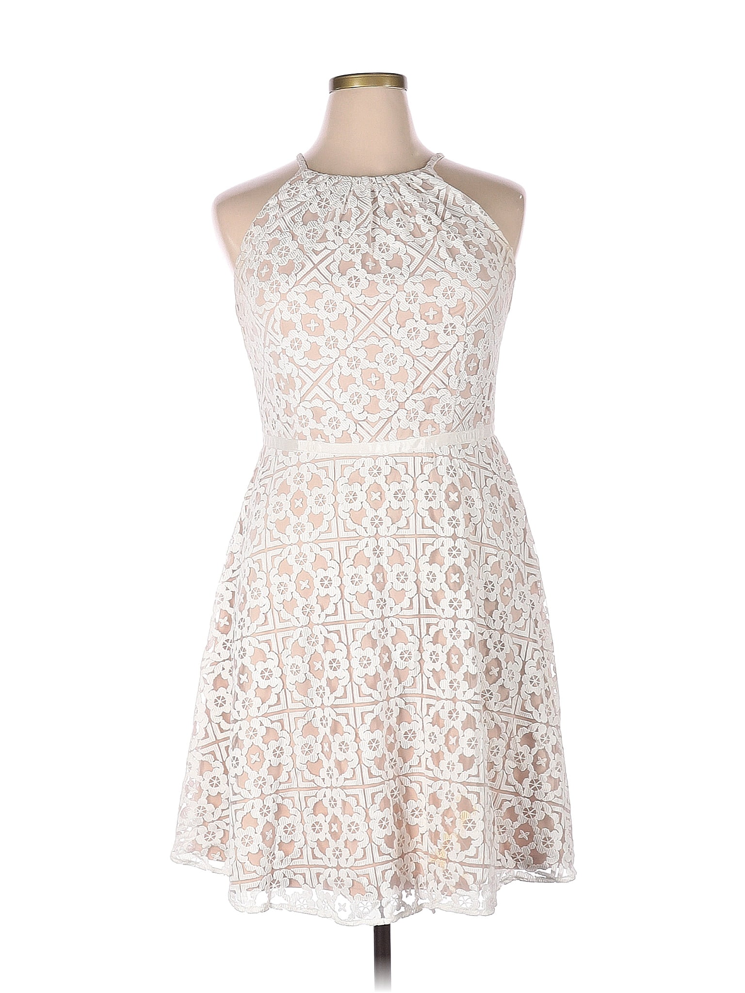 Maggy London Solid White Casual Dress Size 14 79 Off Thredup