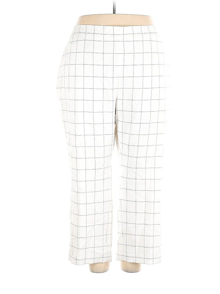 Bar III Grid White Ivory Casual Pants Size 3X (Plus) - 52% off | ThredUp