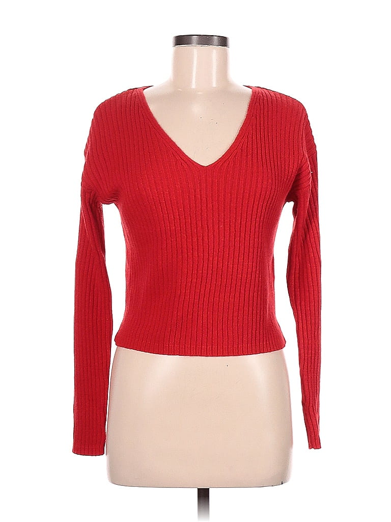 Wild Fable Color Block Solid Red Pullover Sweater Size M - 40% off ...