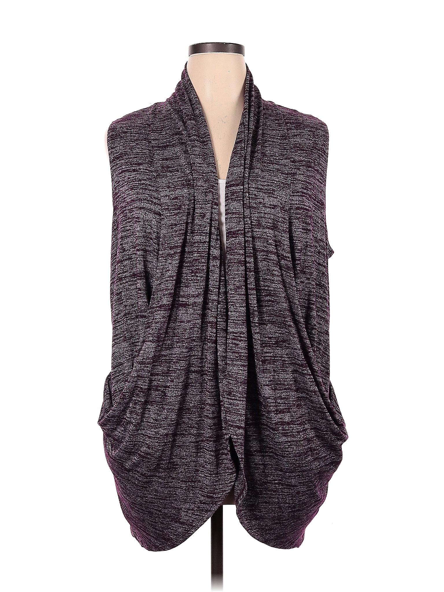 LOGO by Lori Goldstein Marled Multi Color Purple Jacket Size 1X (Plus ...