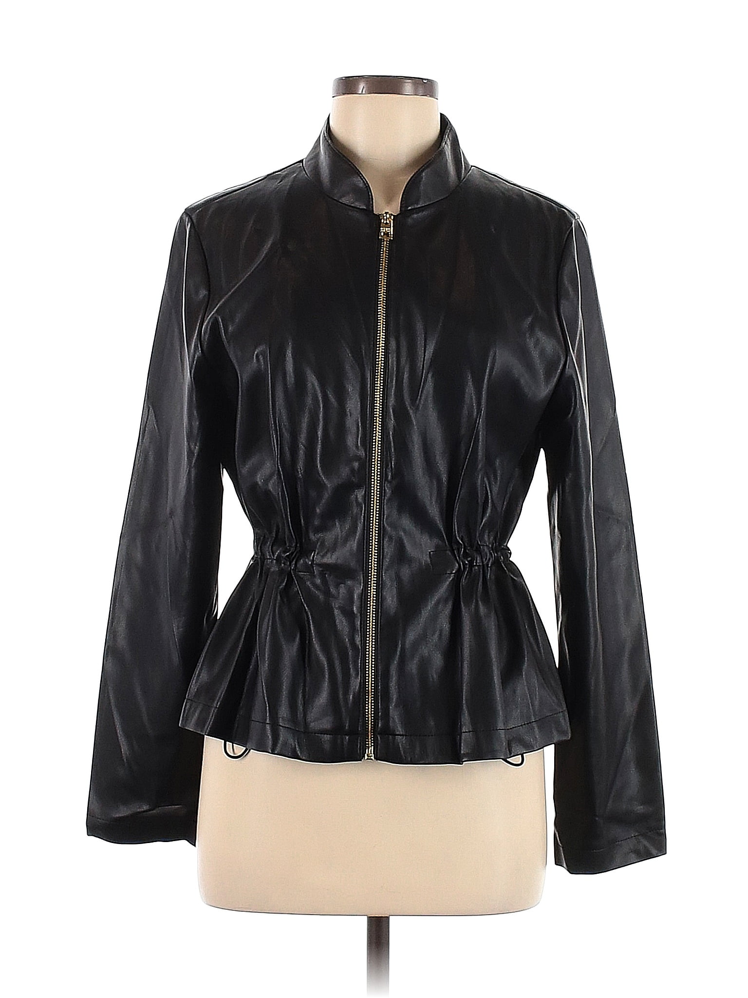 Marc New York 100% Polyurethane Solid Black Faux Leather Jacket Size M - 78% off | thredUP