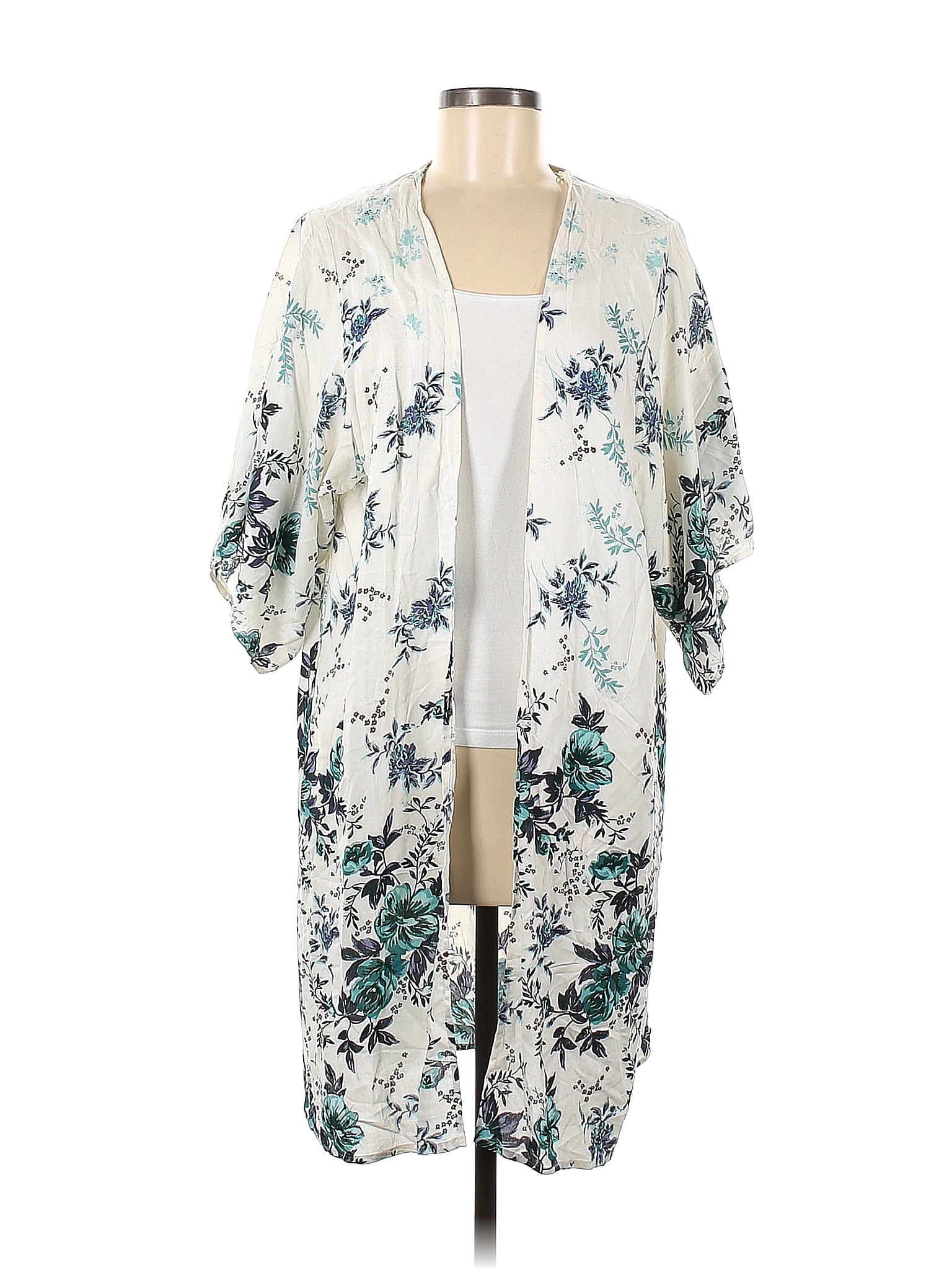 Angie 100% Rayon White Kimono Size M - 42% off | thredUP
