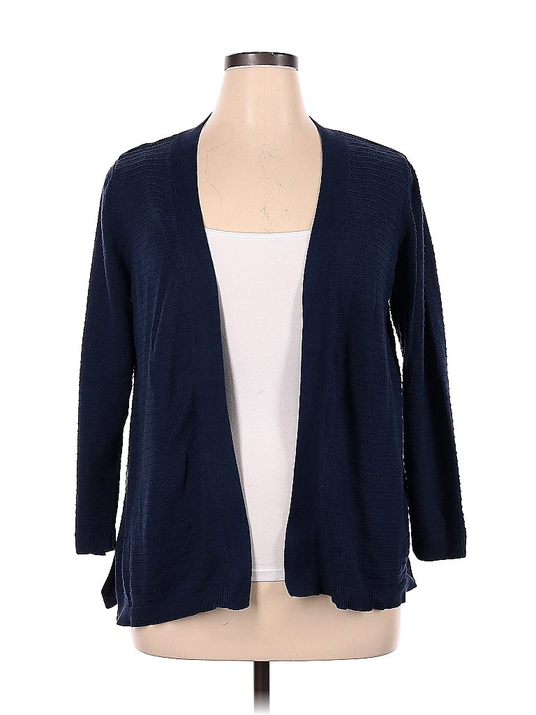 Basic Editions Blue Cardigan Size XL - 50% off | thredUP