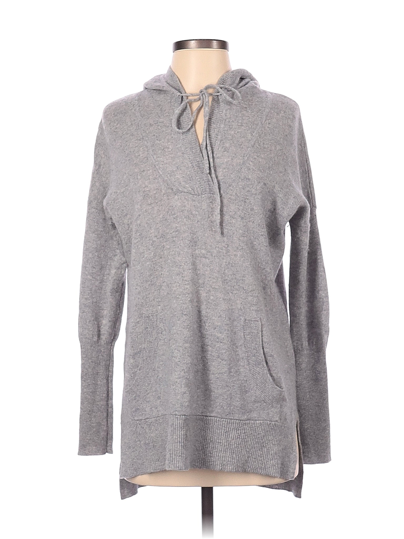 Max Studio 100% Cashmere Gray Pullover Hoodie Size S - 65% off | ThredUp