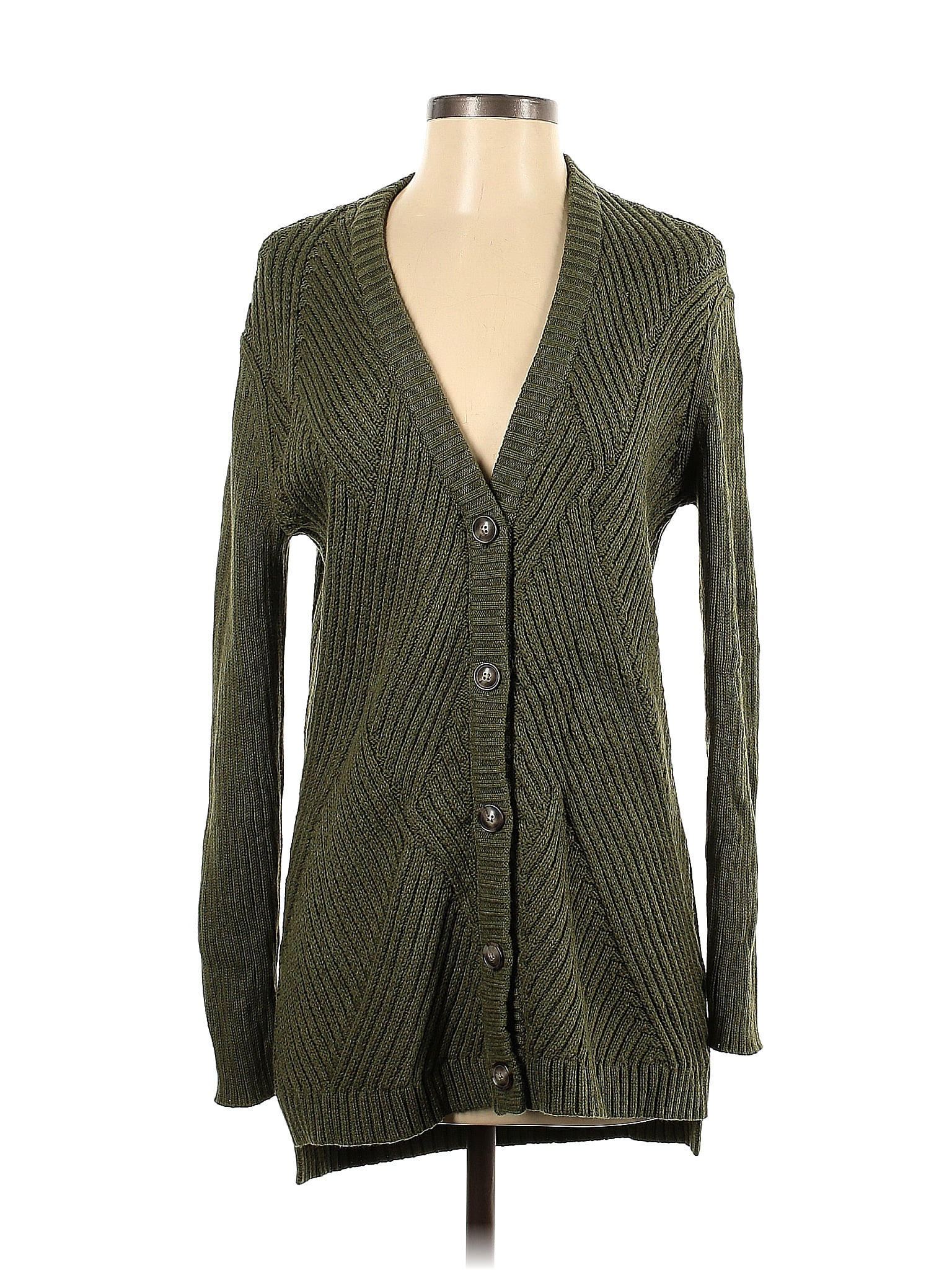 Cabi 100 Cotton Color Block Solid Green Cardigan Size Xxs 77 Off