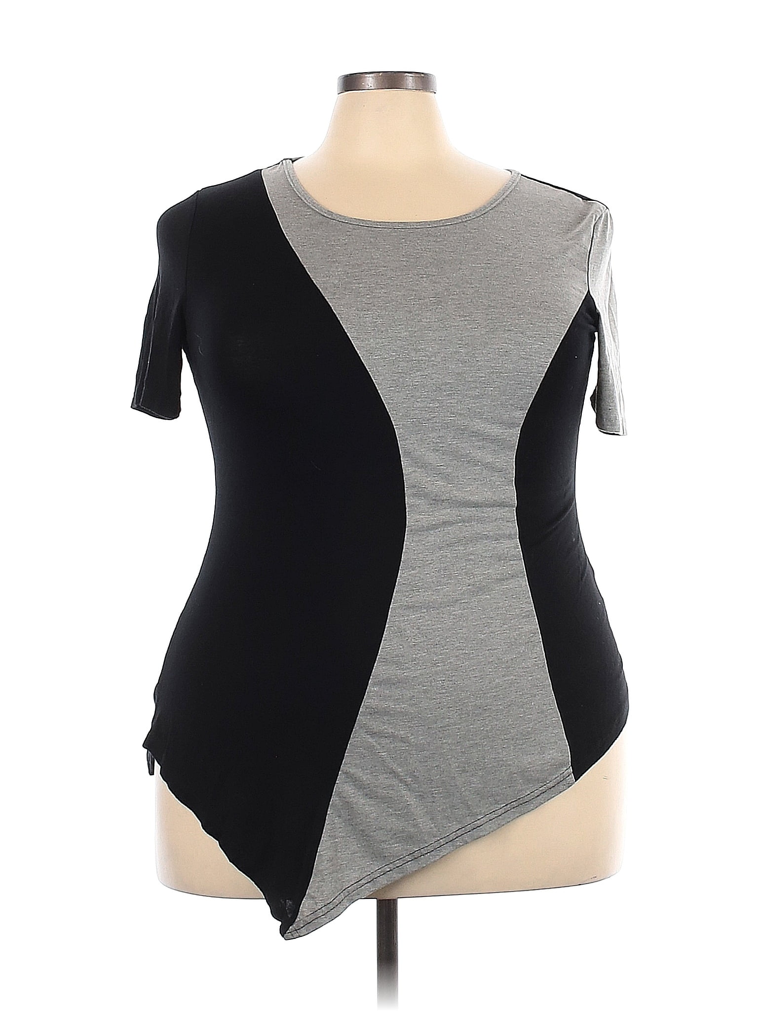 Rosegal Gray Short Sleeve Top Size 3x Plus 48 Off Thredup
