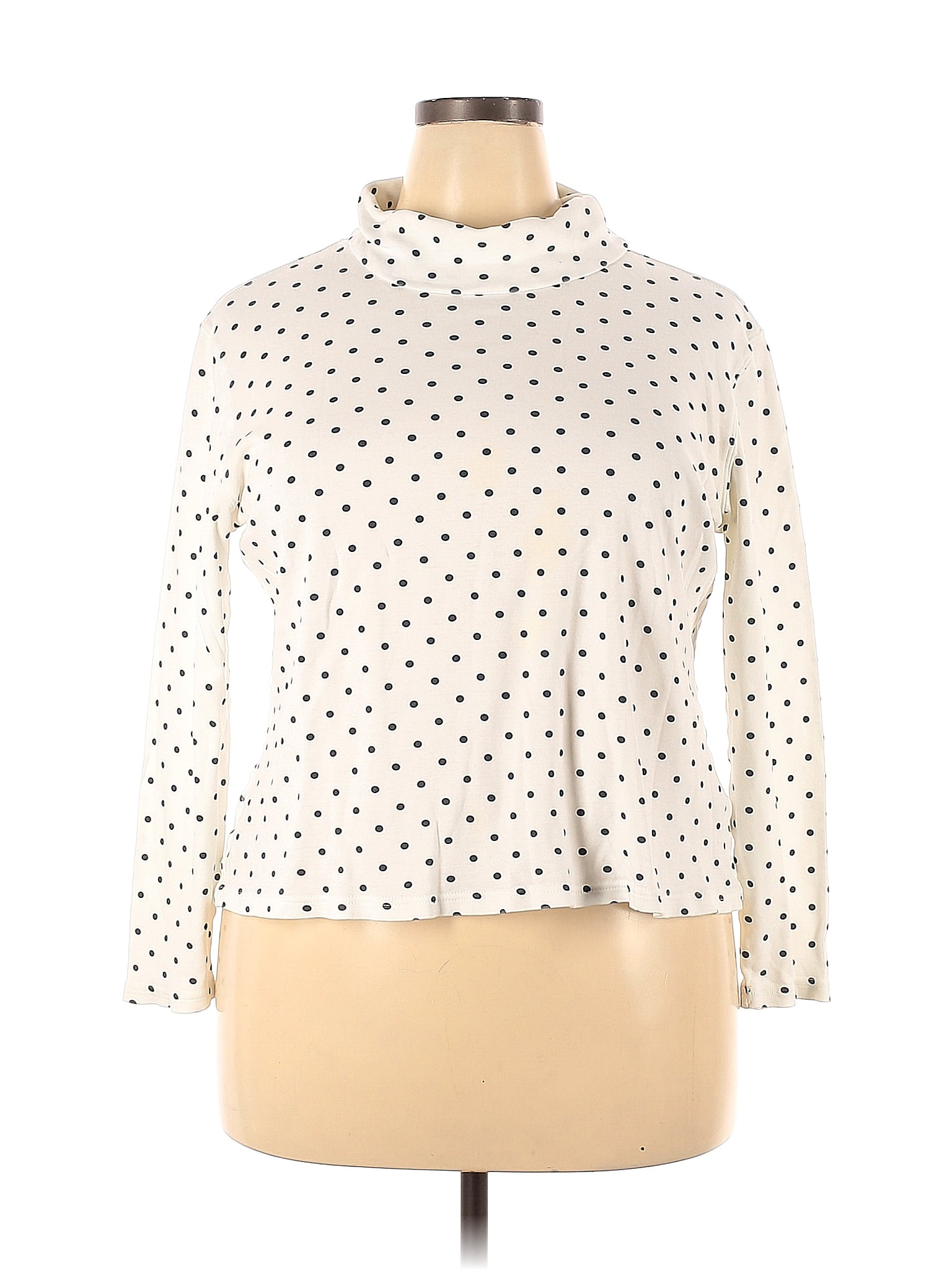 Basic Editions 100% Cotton Ivory Long Sleeve Turtleneck Size XXL - 36% off | thredUP
