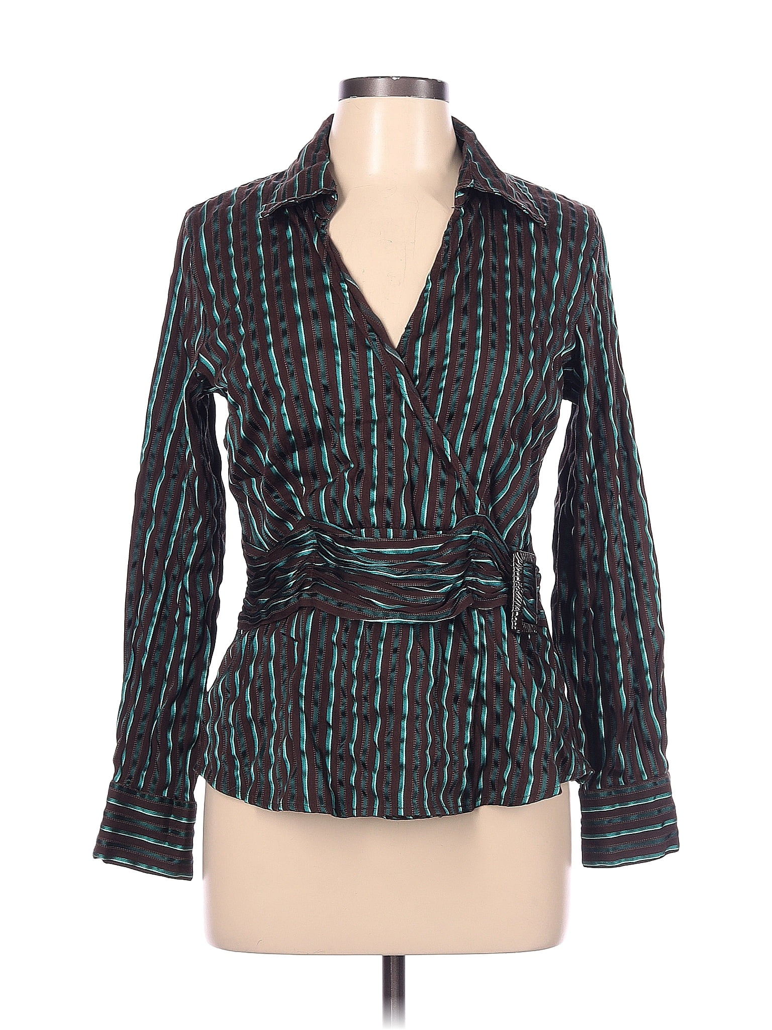 Apt 9 Teal Long Sleeve Blouse Size L 53 Off Thredup