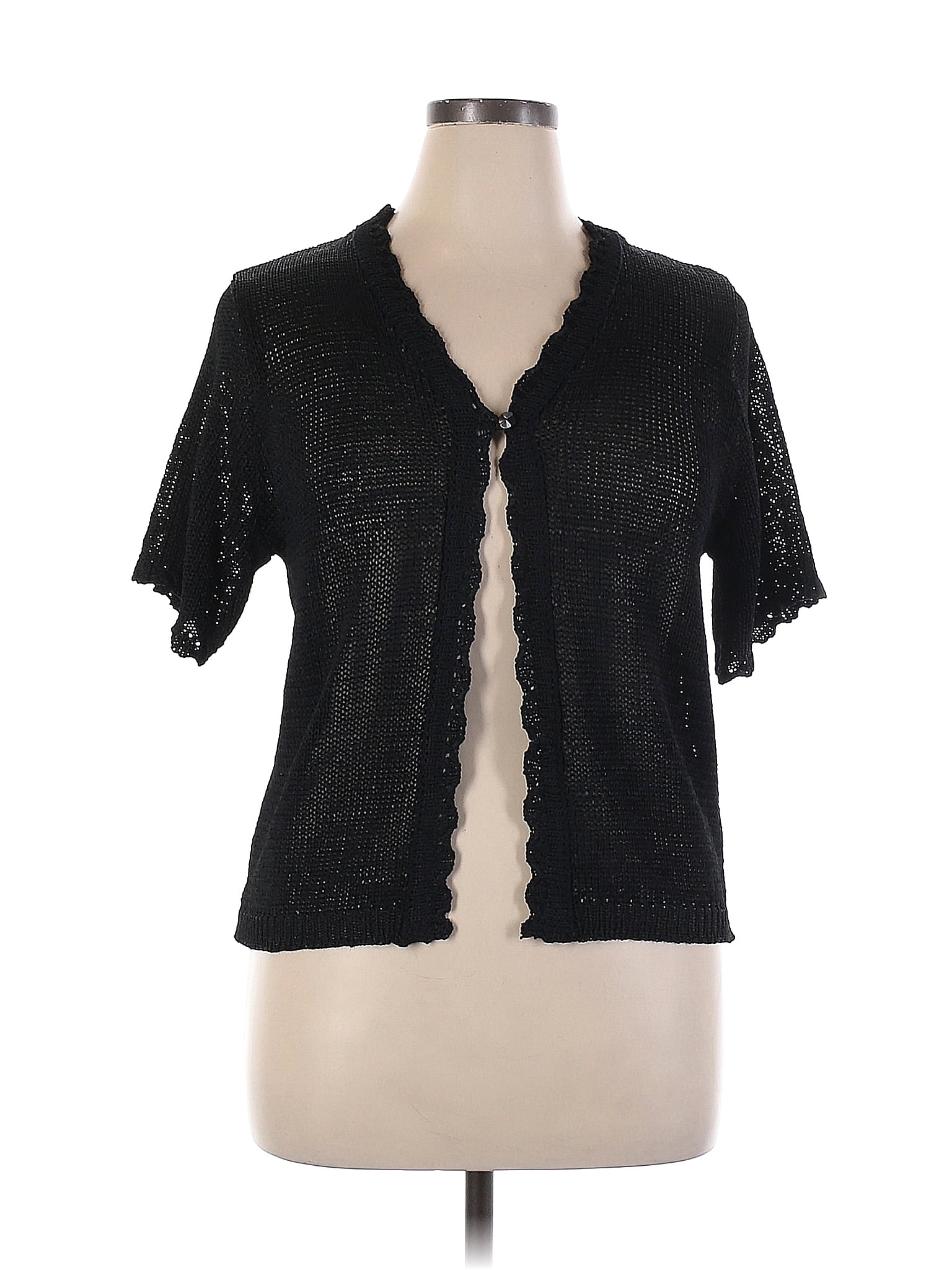 Sag Harbor 100% Polyester Black Cardigan Size XL - 46% off | thredUP