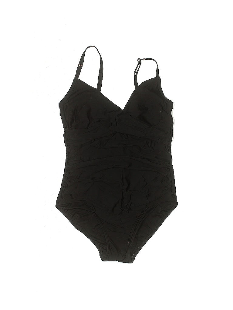 Calvin Klein Solid Black One Piece Swimsuit Size 12 66 Off Thredup