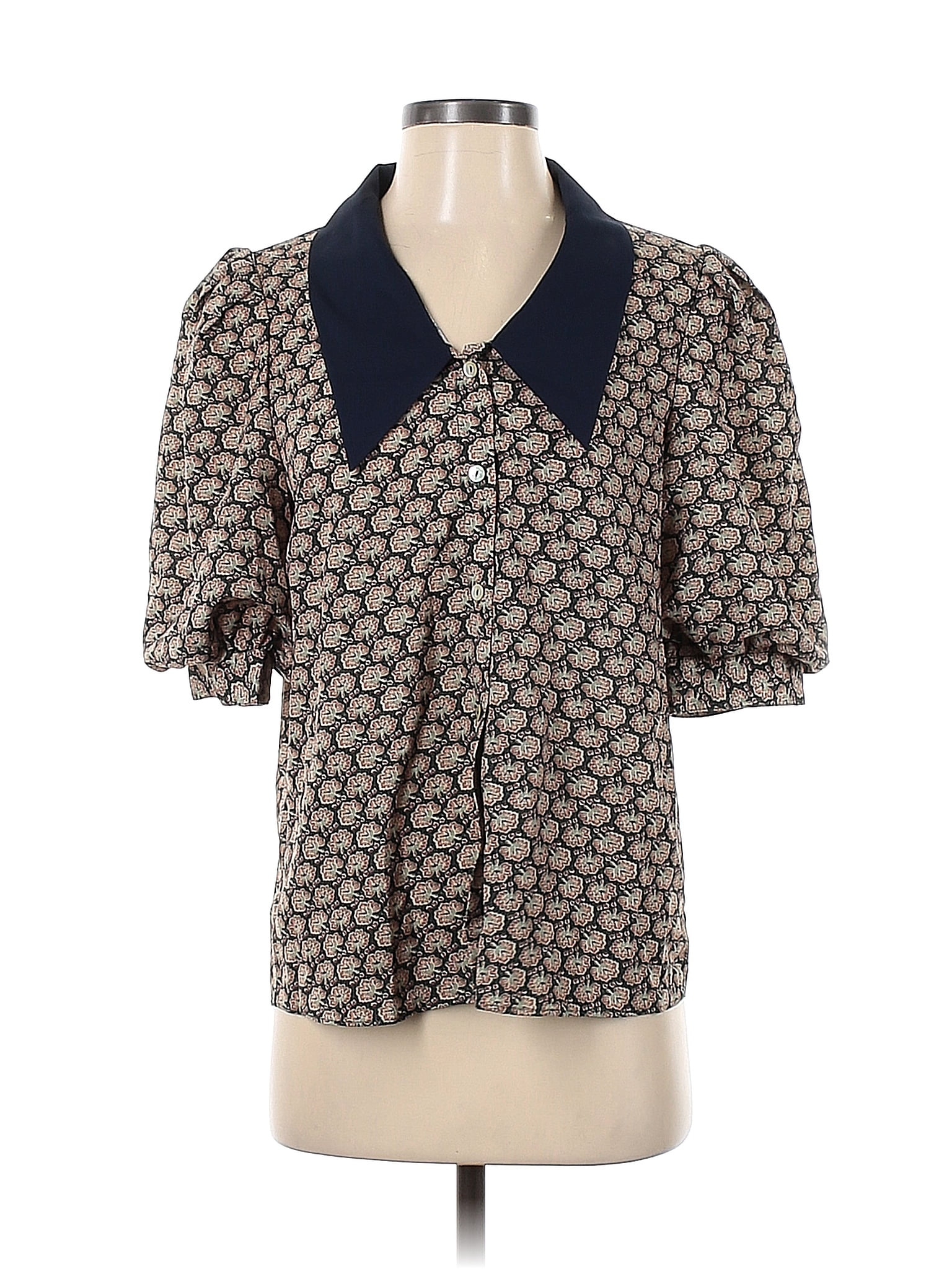 J.ING 100% Polyester Blue Short Sleeve Blouse Size S - 56% off | thredUP