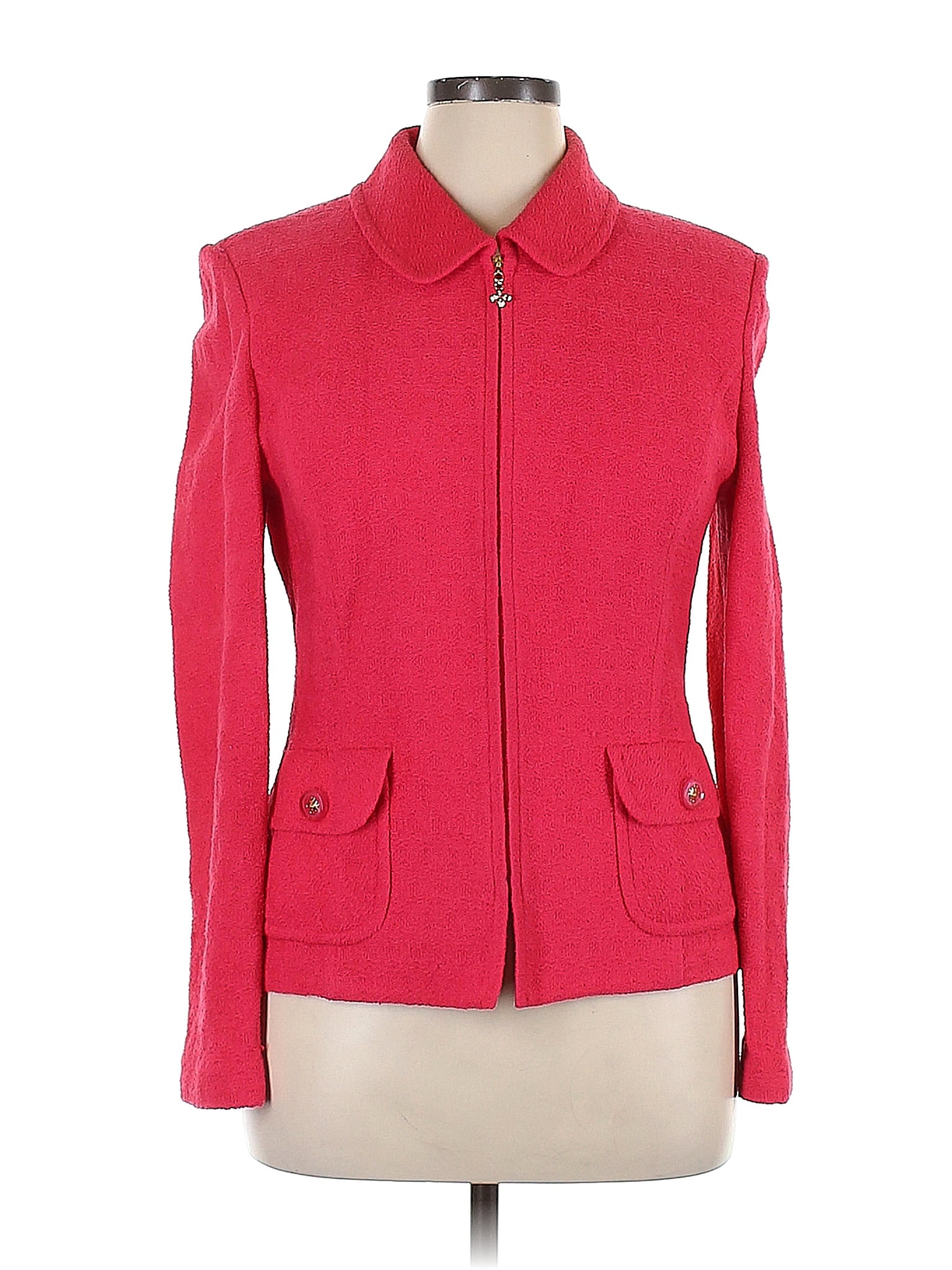 St. John Collection Solid Pink Red Jacket Size 14 - 87% off | thredUP