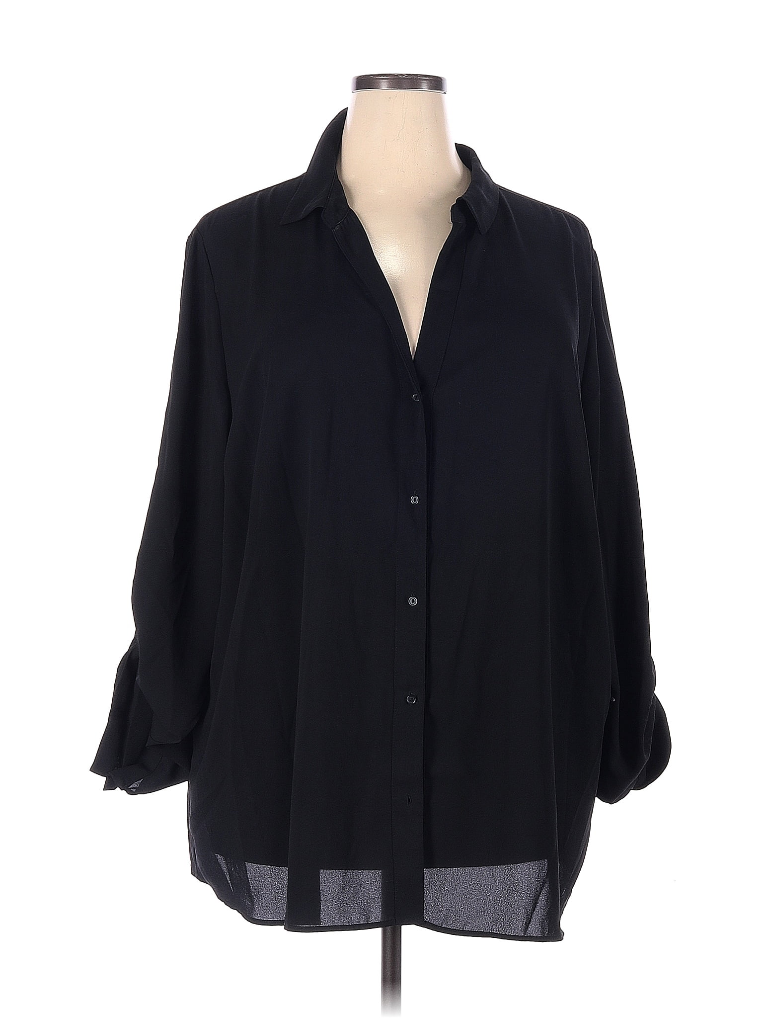 The Limited 100% Polyester Black Long Sleeve Blouse Size 3X (Plus) - 72 ...