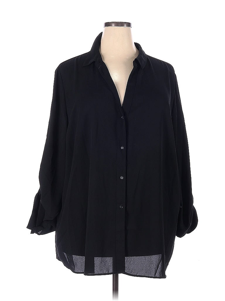 The Limited 100 Polyester Black Long Sleeve Blouse Size 3x Plus 72