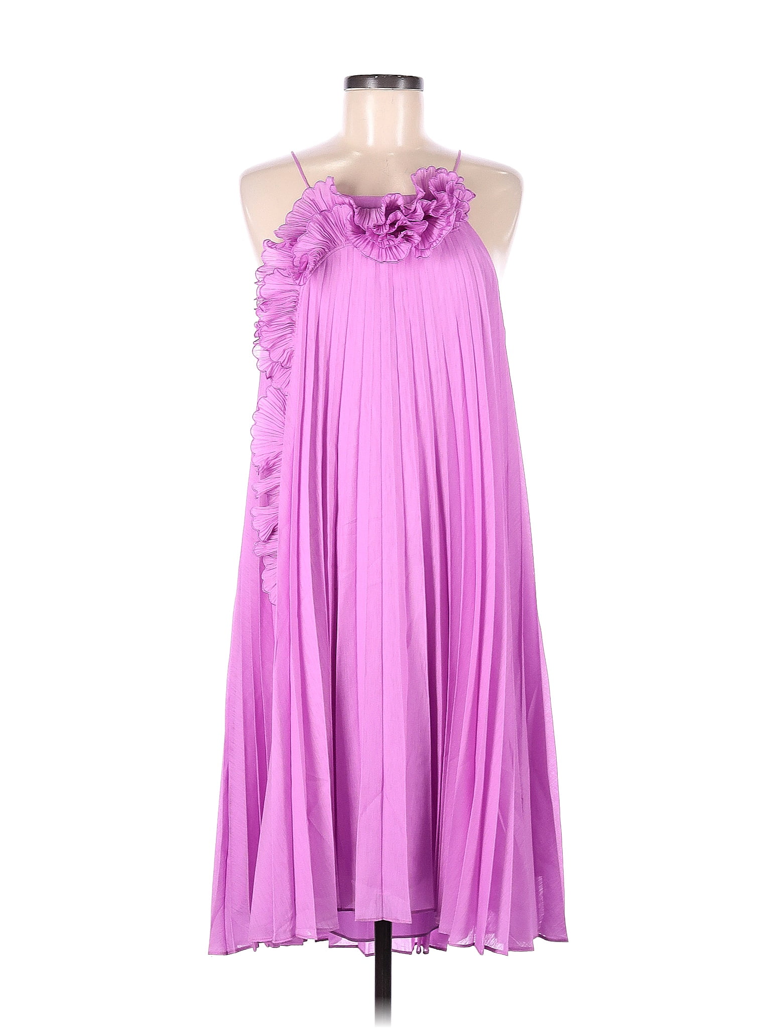 Halston Solid Purple Cocktail Dress Size M 70 Off Thredup