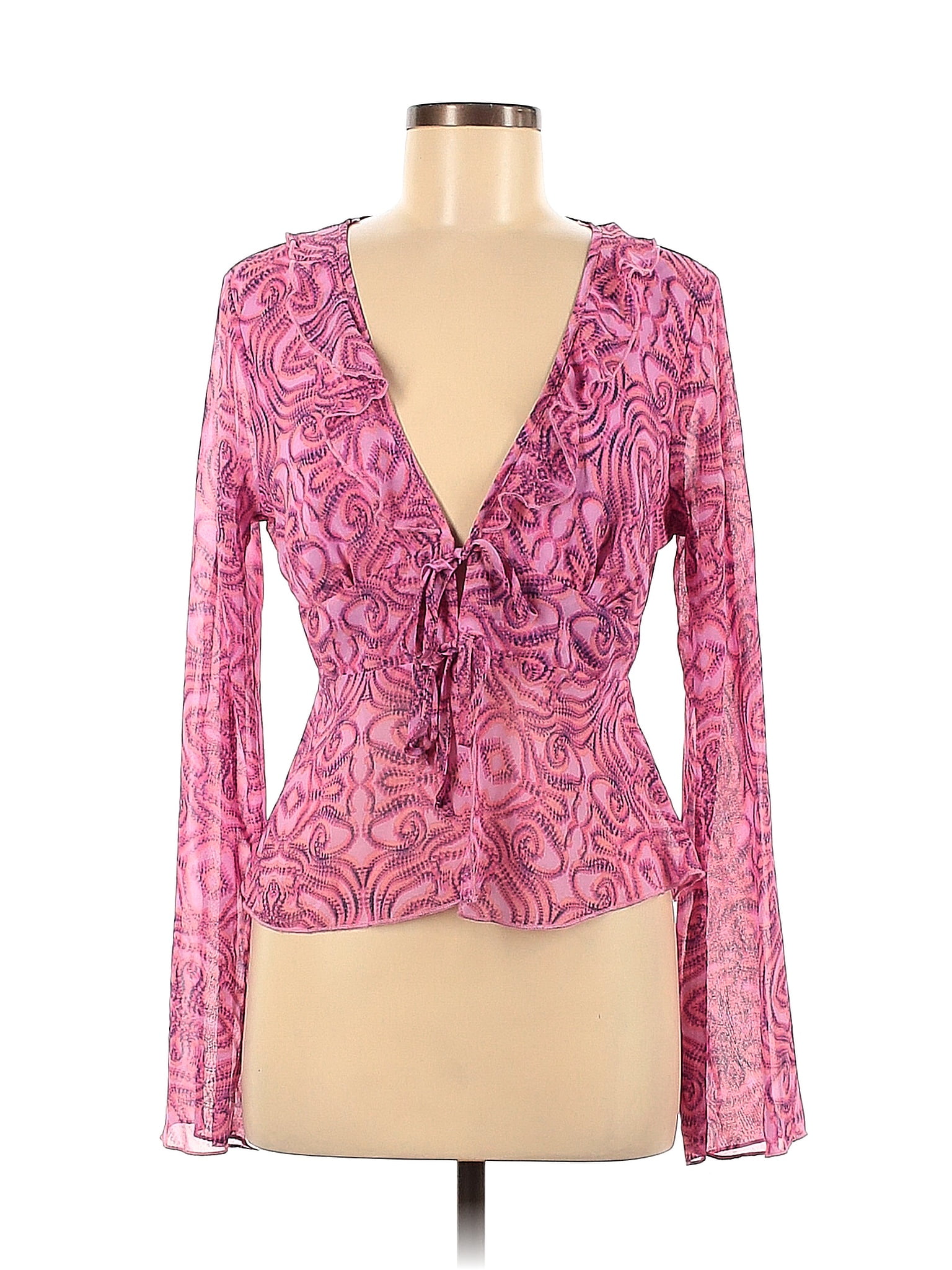 Wild Fable Pink Long Sleeve Blouse Size M 43 Off Thredup