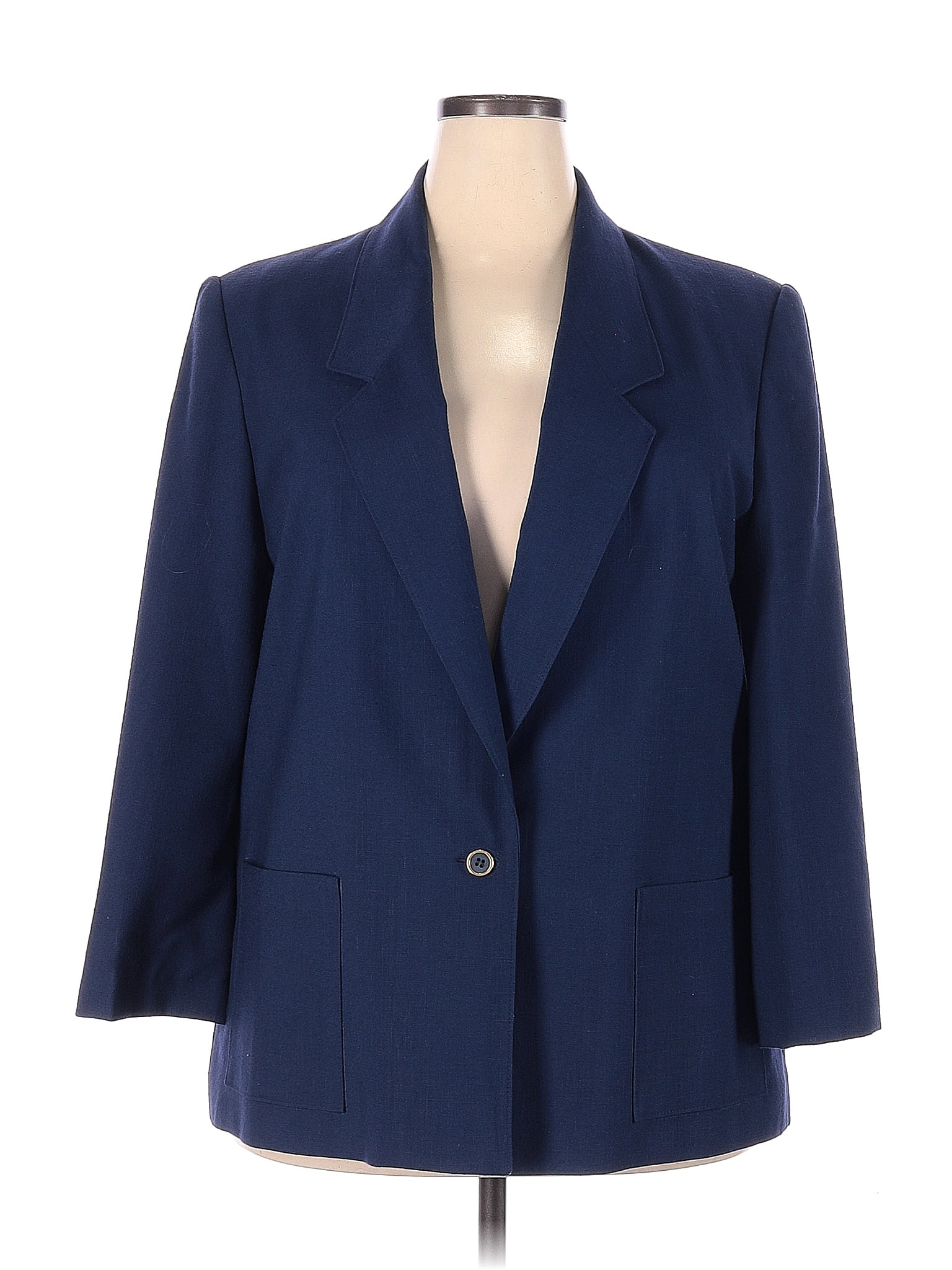 Koret 100% Polyester Blue Blazer Size 20 (Plus) - 69% off | thredUP