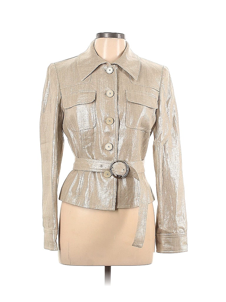 Etcetera 100% Linen Tan Jacket Size 10 - 83% off | thredUP
