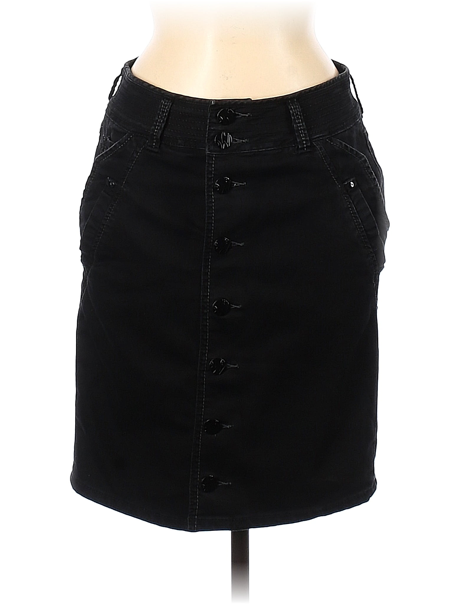 Worn Solid Black Casual Skirt Size 6 55 Off Thredup