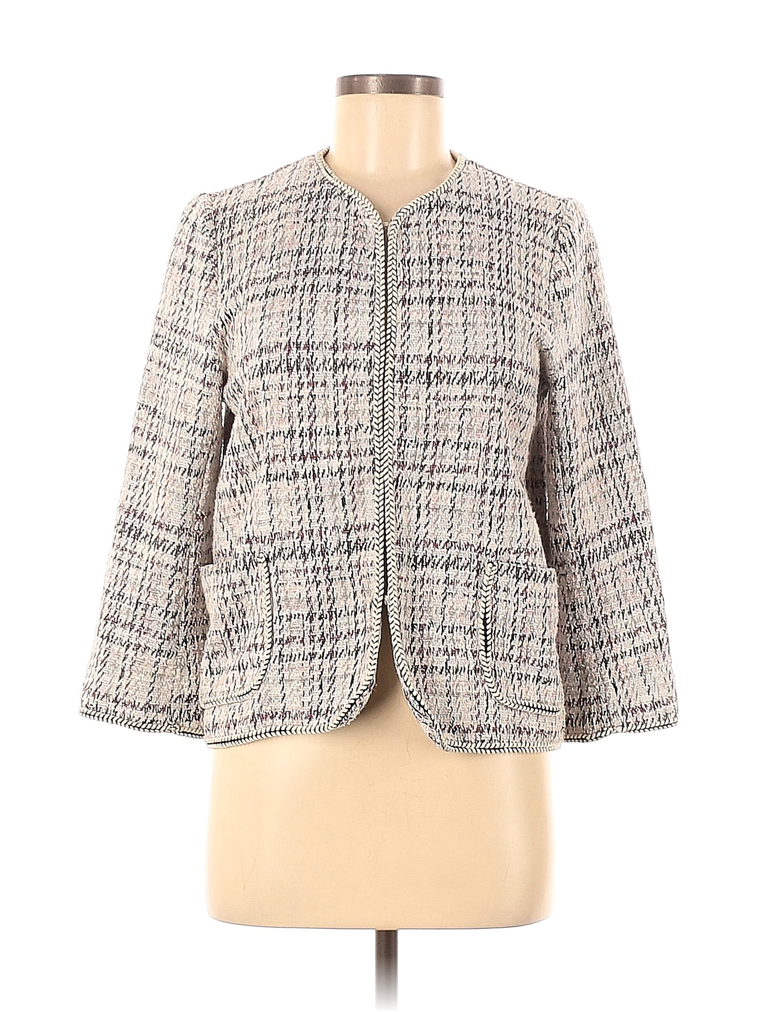 Max Studio Plaid Ivory Jacket Size M - 76% off | ThredUp