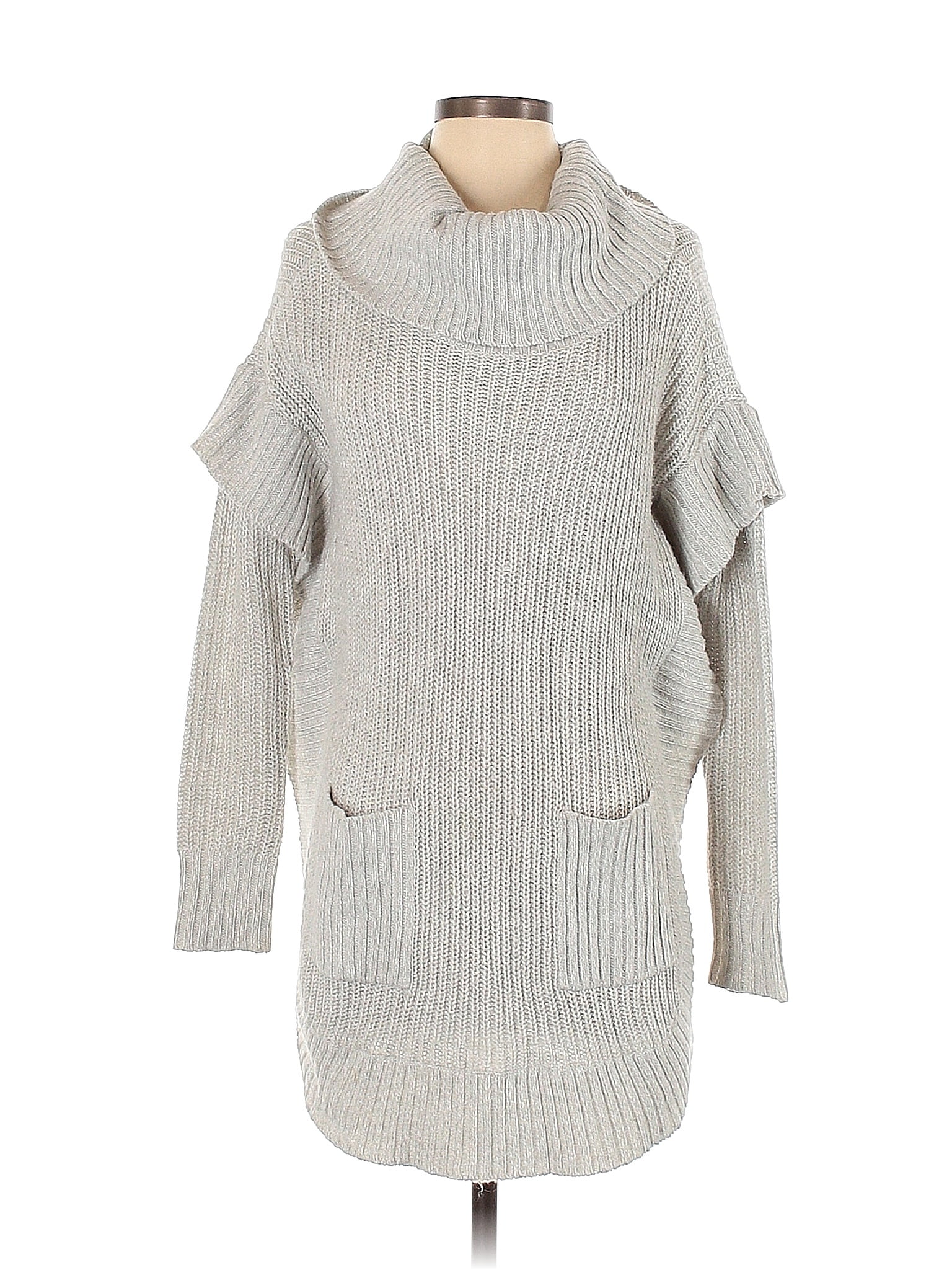 Alya Color Block Solid Gray Poncho Size Sm - Med - 55% off | ThredUp