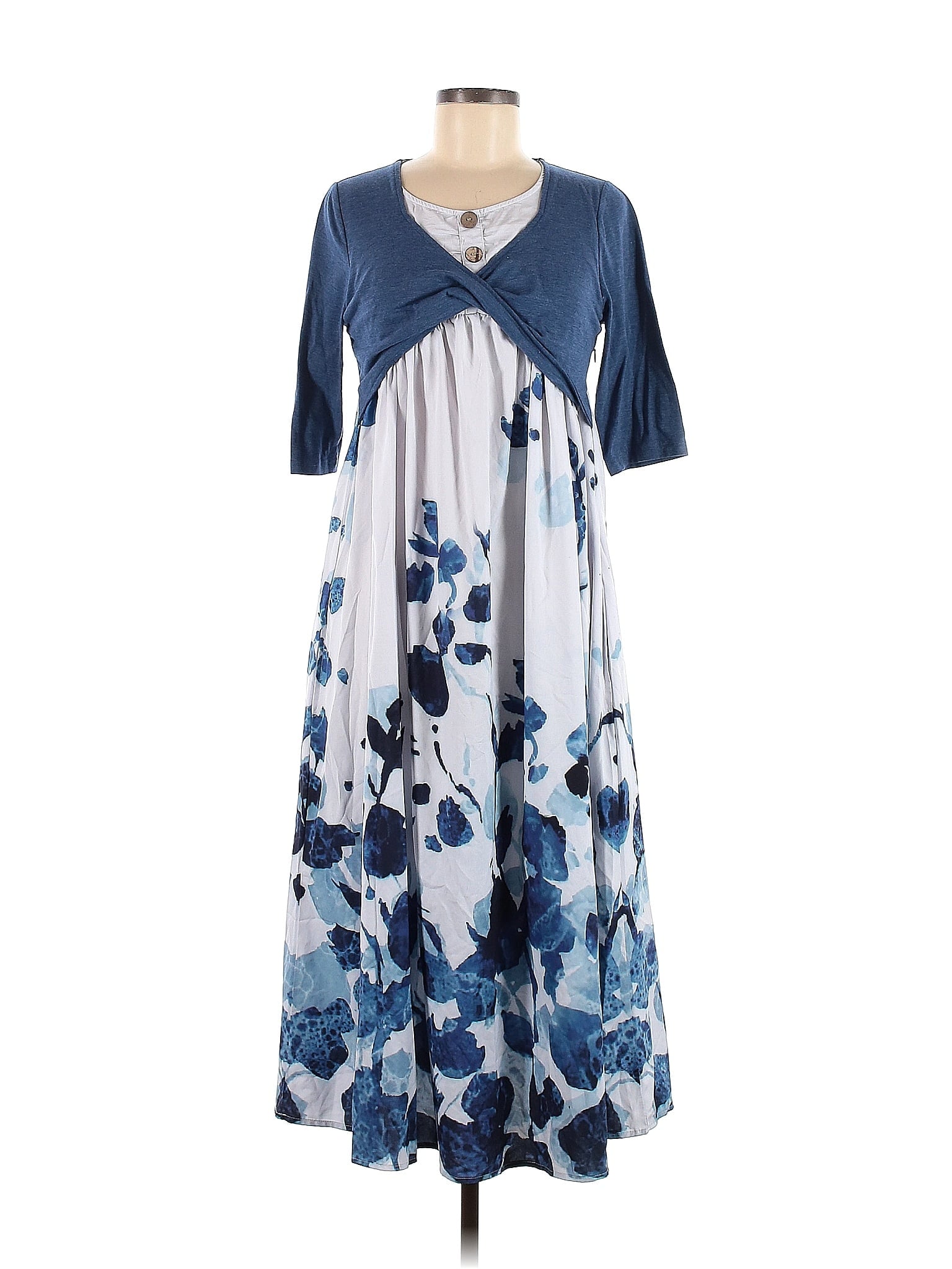 Assorted Brands Floral Multi Color Blue Casual Dress Size M - 60% off ...