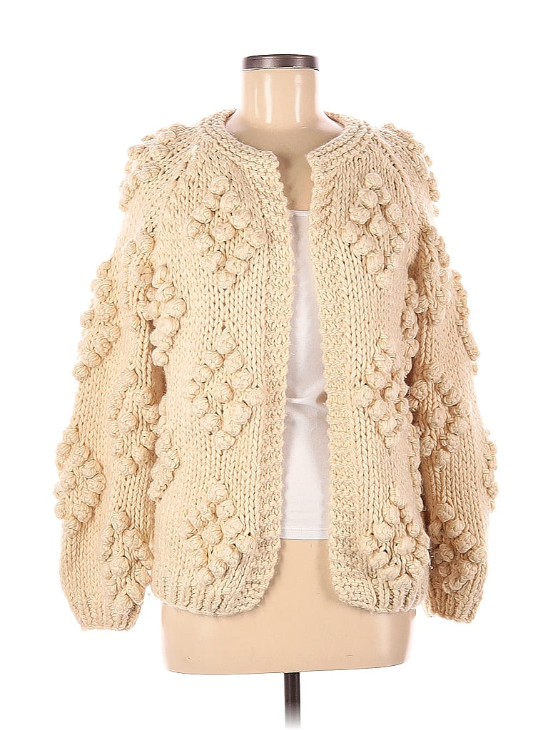 ModCloth 100% Acrylic Solid Tan Ivory Cardigan Size M - 60% off | thredUP