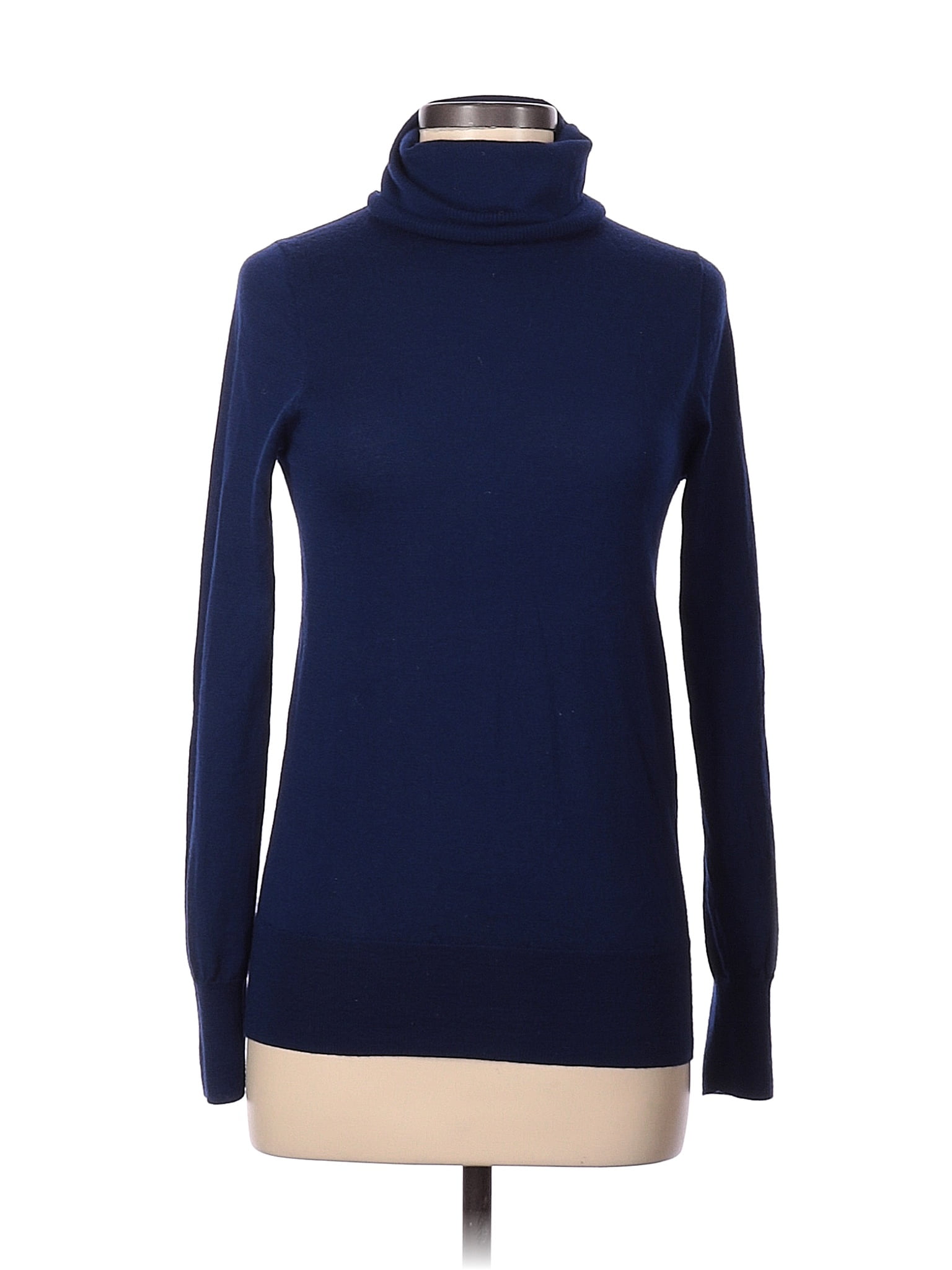 J Crew 100 Merino Wool Blue Turtleneck Sweater Size M 74 Off Thredup