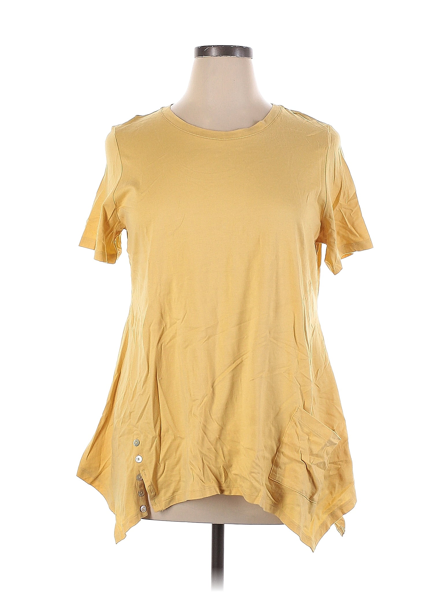 Logo By Lori Goldstein Yellow Short Sleeve T Shirt Size Xl 68 Off