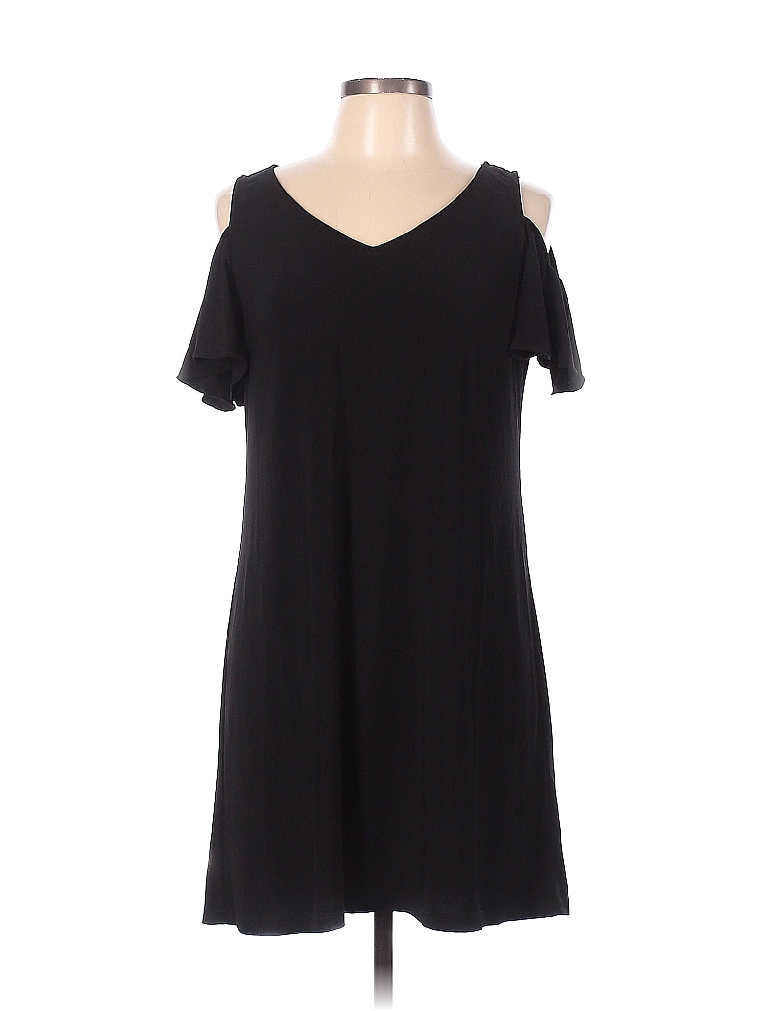 MSK Solid Black Casual Dress Size L (Petite) - 68% off | ThredUp