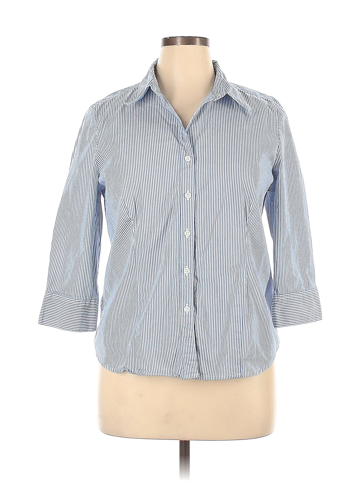 Kim Rogers Blue Long Sleeve Button Down Shirt Size Xl 36 Off Thredup
