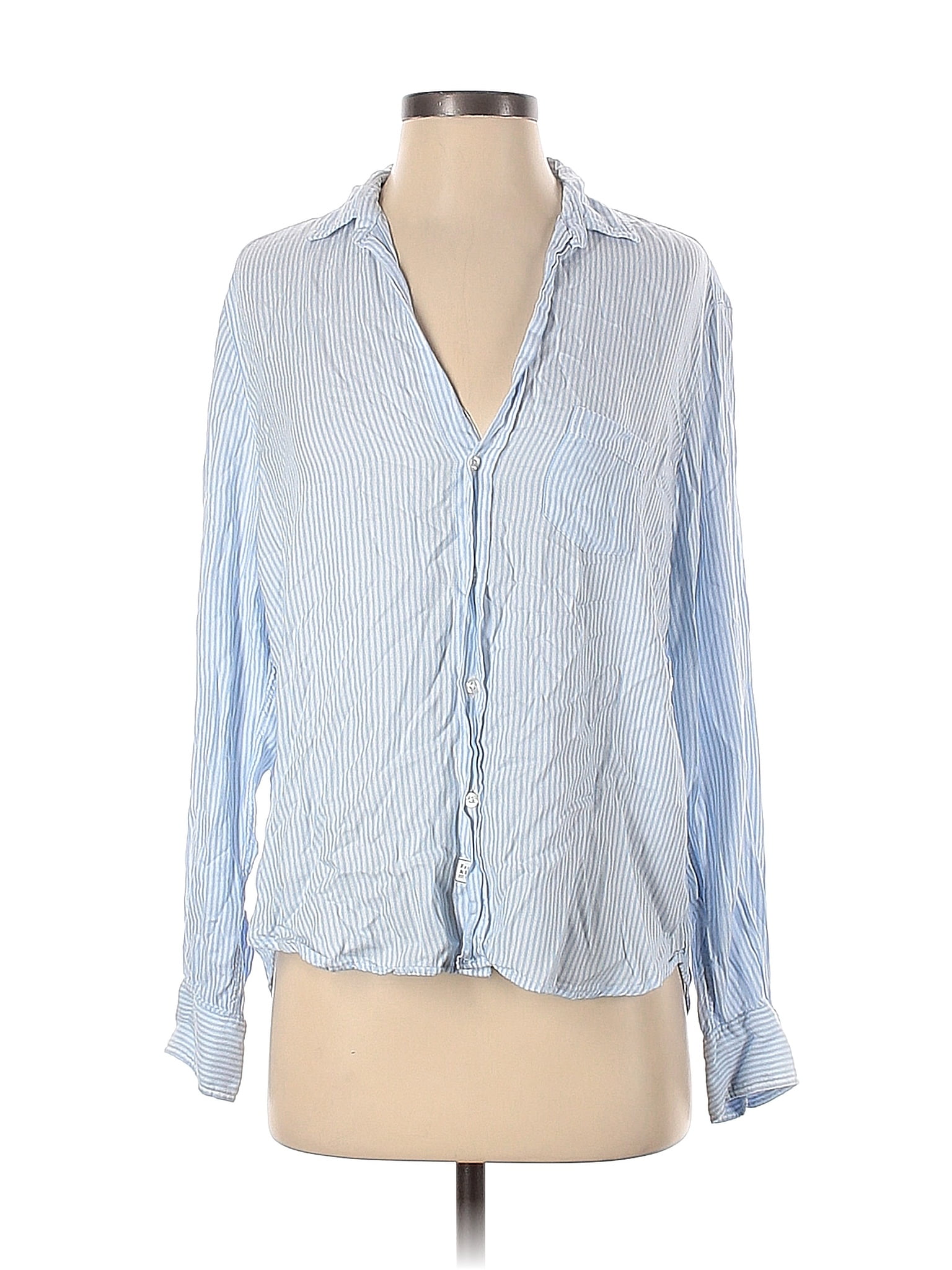 Frank & Eileen 100% Modal Blue Long Sleeve Button-Down Shirt Size XS - 77% off | thredUP