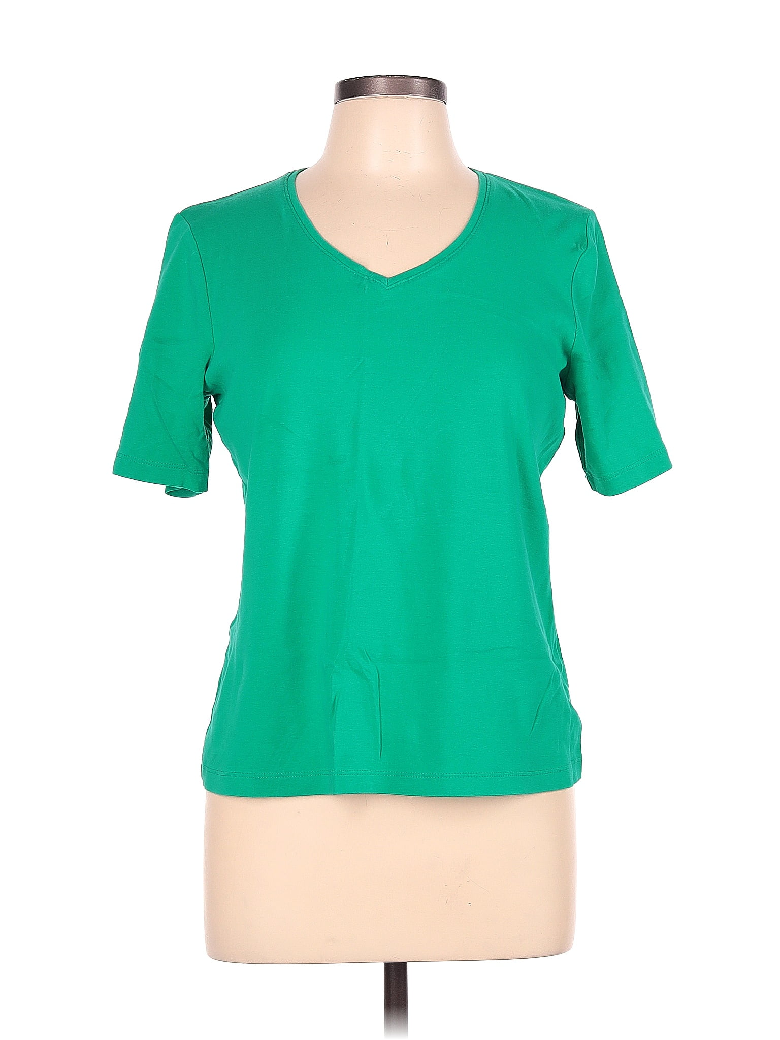 Chico's 100% Cotton Solid Green Short Sleeve T-Shirt Size Lg (2) - 73% ...