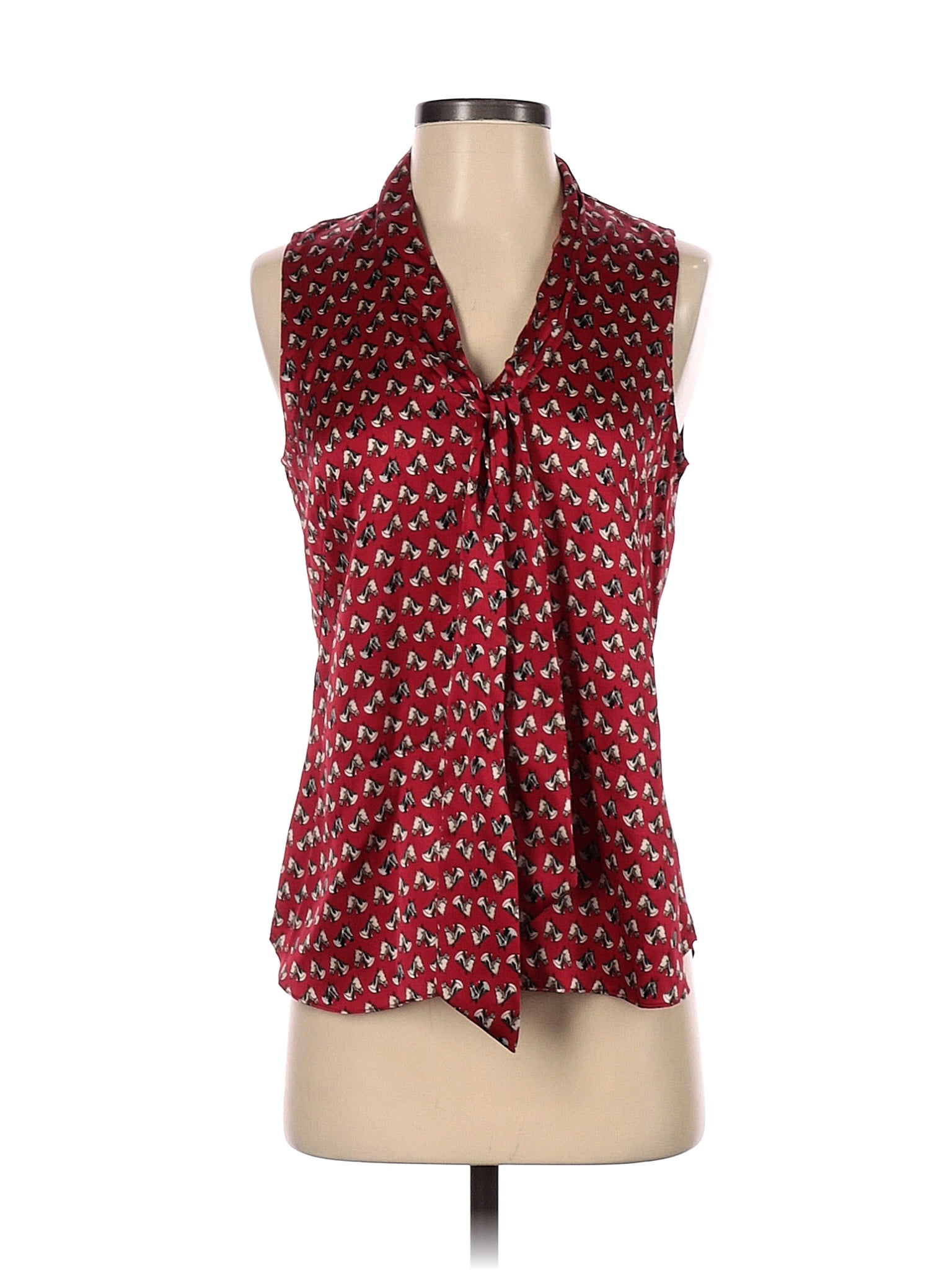 W by Worth 100% Silk Polka Dots Red Sleeveless Blouse Size 0 - 80% off ...