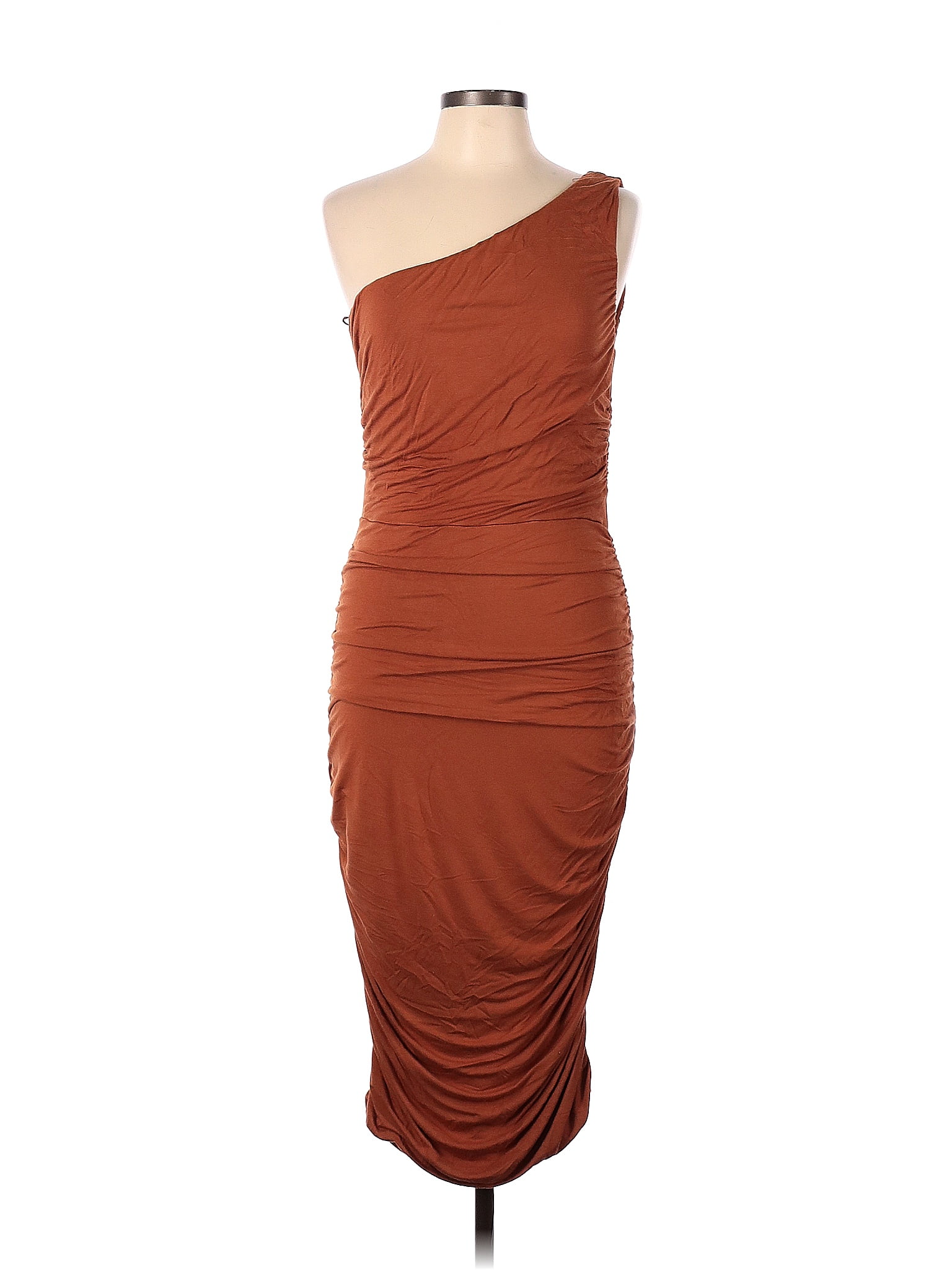 Socialite Solid Burnt Orange Brown Casual Dress Size L - 47% off | thredUP