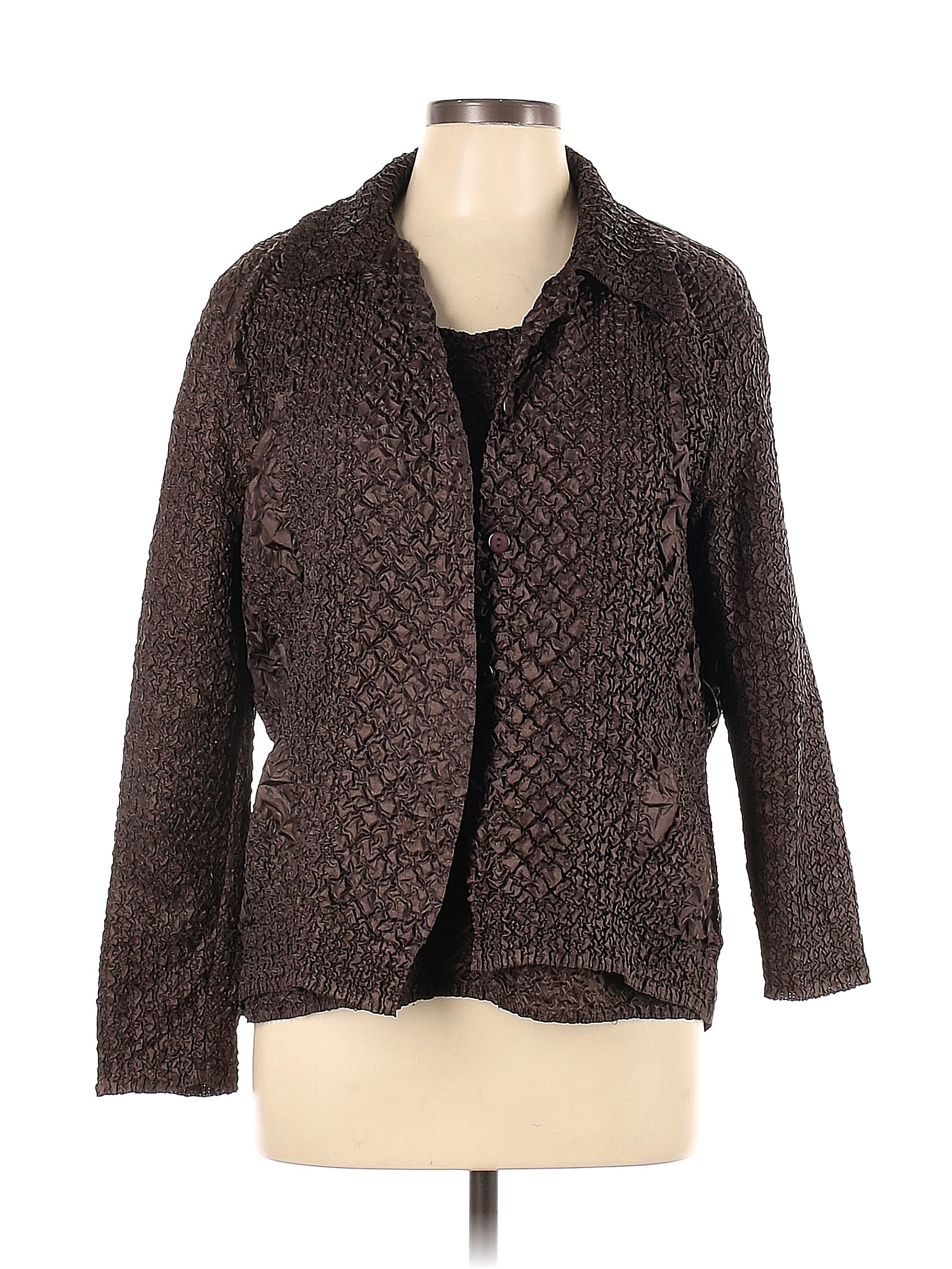 Persona 100% Polyester Brown Jacket Size 12 (M) - 85% off | thredUP