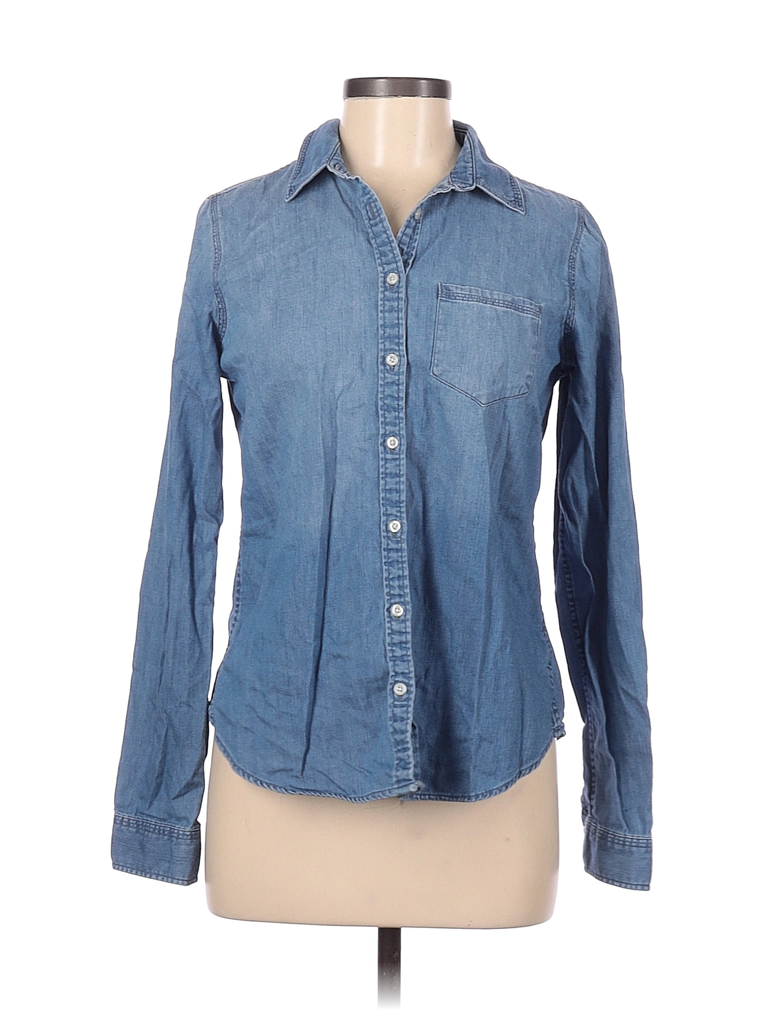 Jcpenney Blue Long Sleeve Button Down Shirt Size M 47 Off Thredup
