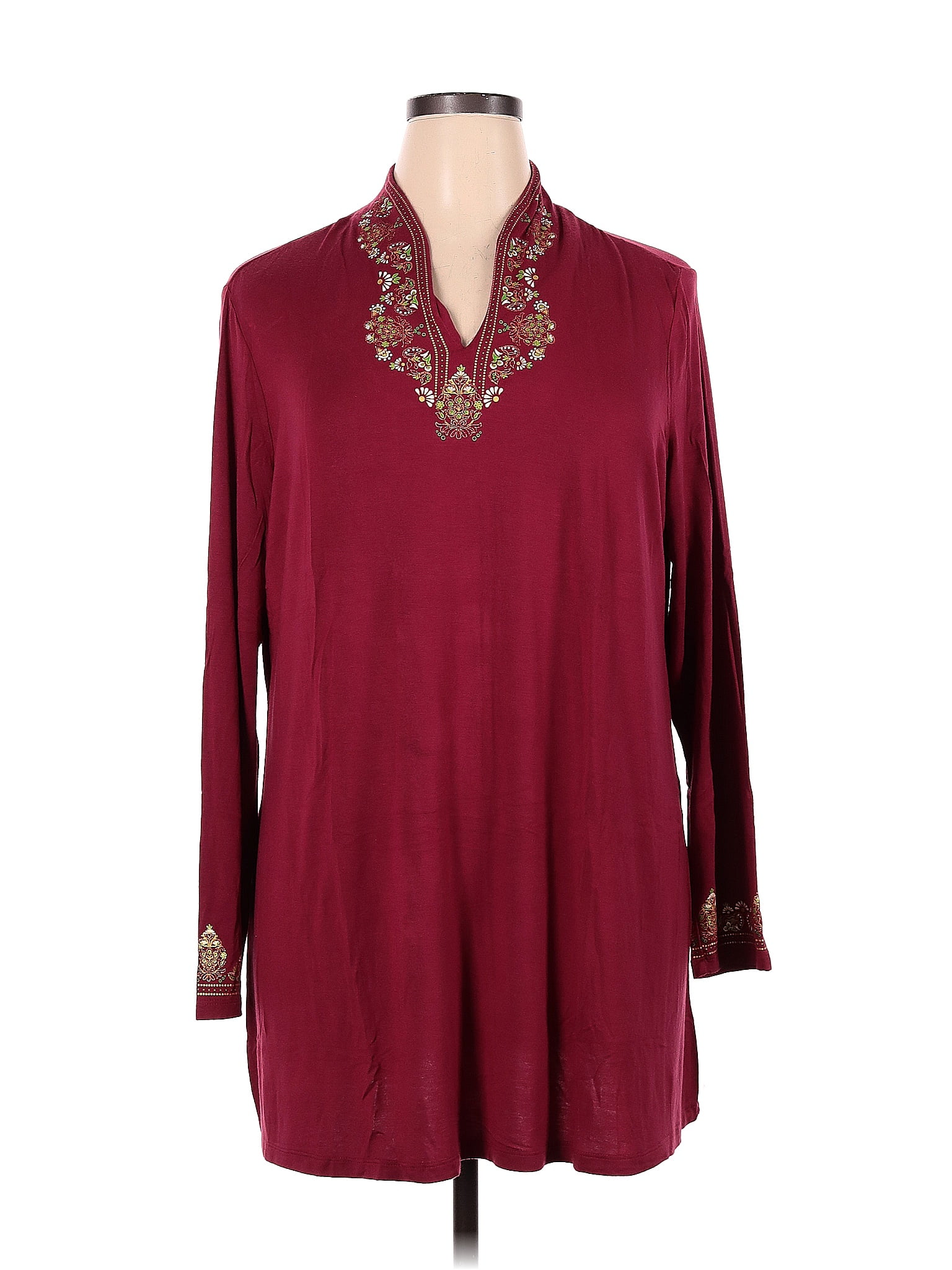 Anthony Richards Burgundy Casual Dress Size 1X (Plus) - 44% off | thredUP