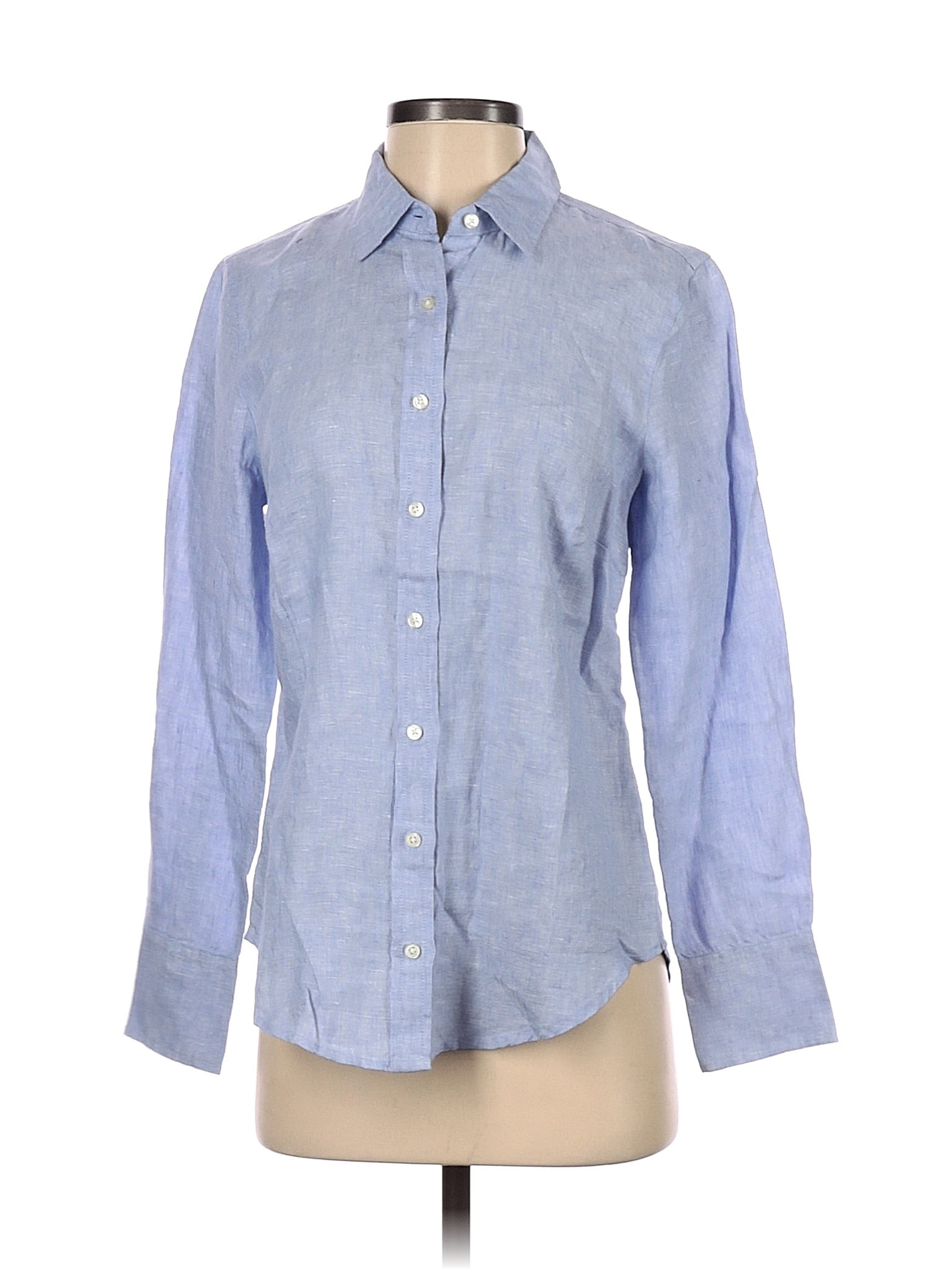 Baird Mcnutt For J.crew 100% Linen Blue Long Sleeve Button-Down Shirt Size 4 (Petite) - 73% off ...