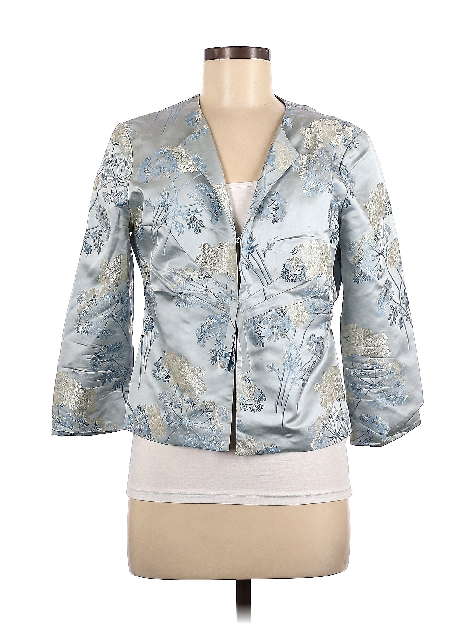 Odille 100% Acetate Silver Blazer Size 8 - 74% off | thredUP