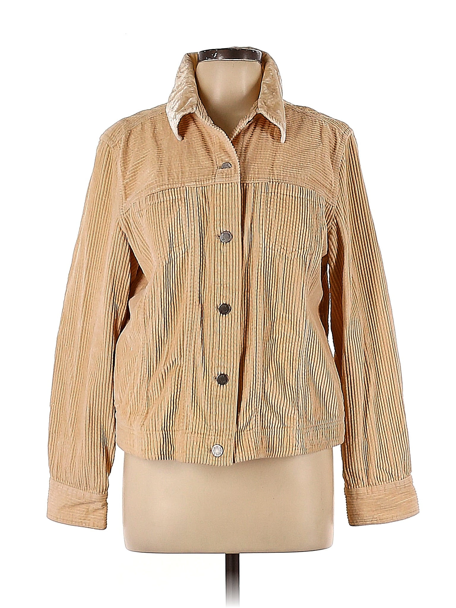 J Jill 100 Cotton Solid Tan Jacket Size L 73 Off Thredup