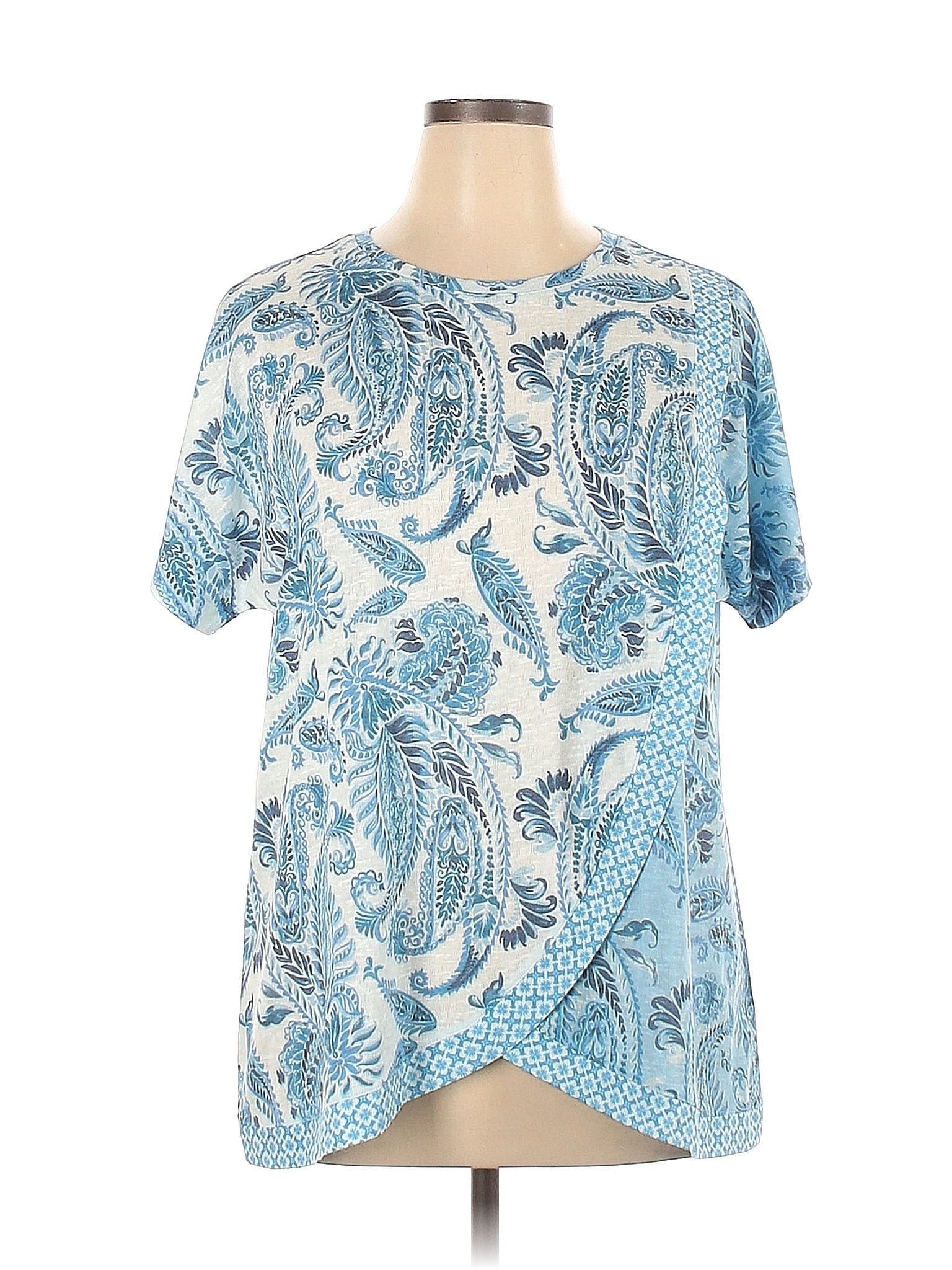 Assorted Brands Blue Short Sleeve Top Size 1x Plus 36 Off Thredup