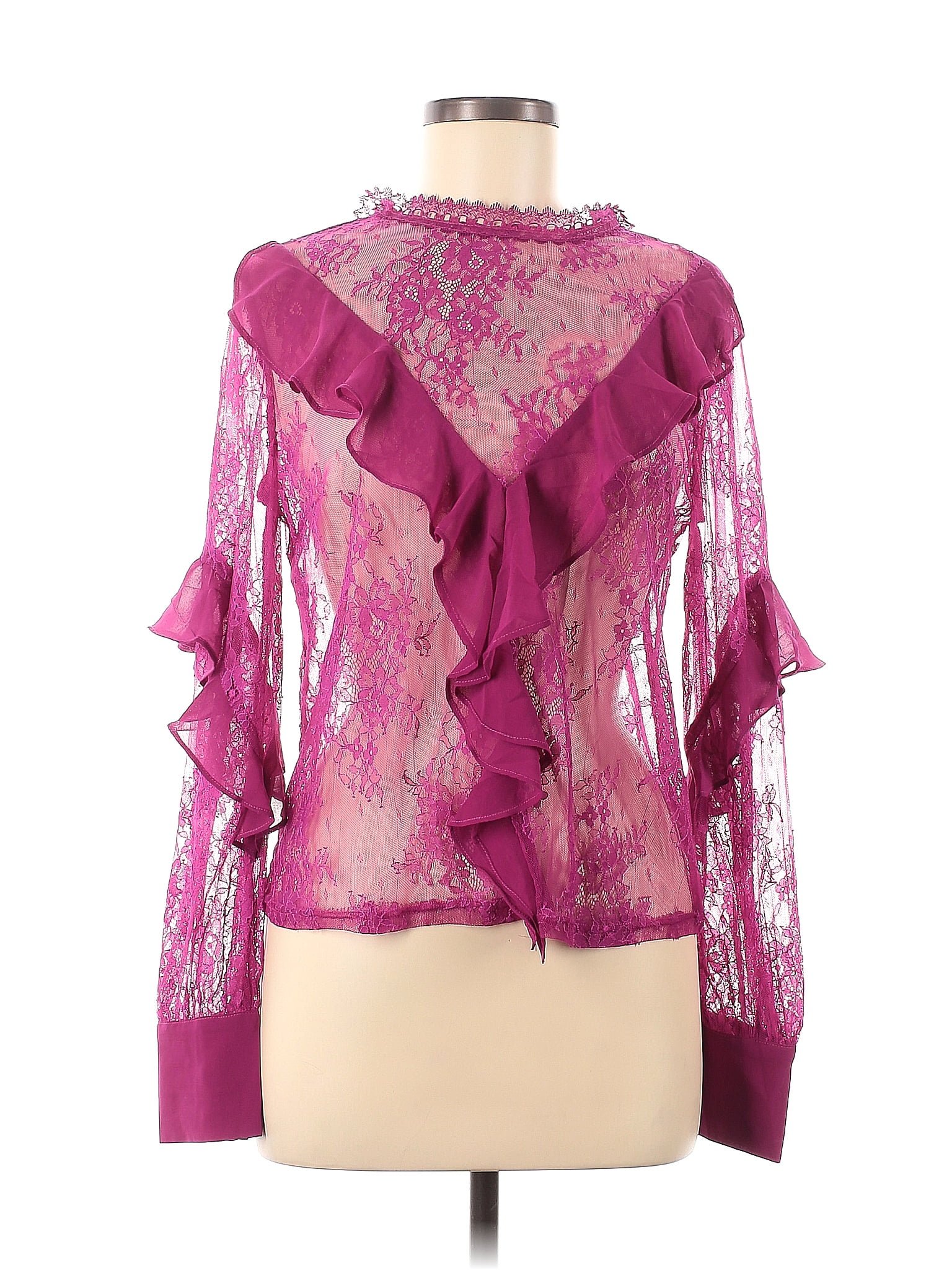 Lucy Paris Pink Purple Long Sleeve Blouse Size M 72 Off Thredup