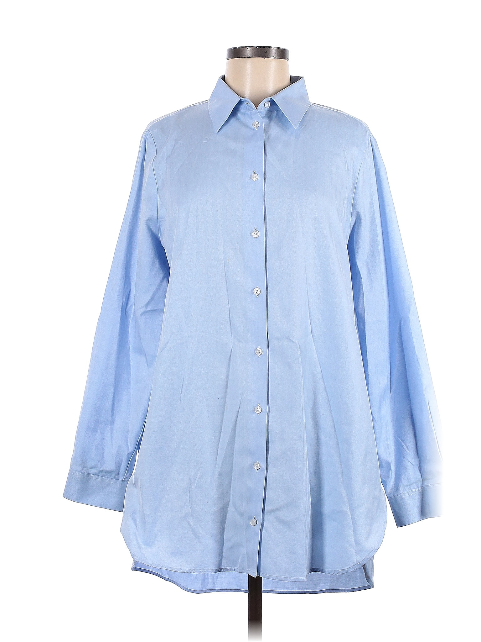Jarbo 100% Cotton Blue Long Sleeve Button-Down Shirt Size 40 (EU) - 76% ...