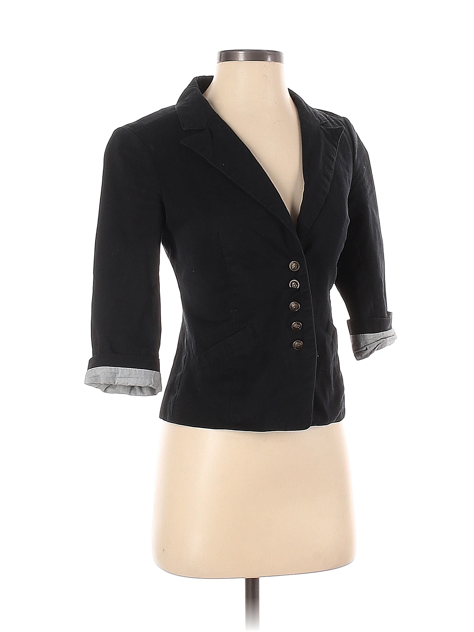 Express 100% Cotton Solid Black Blazer Size 0 - 81% off | ThredUp