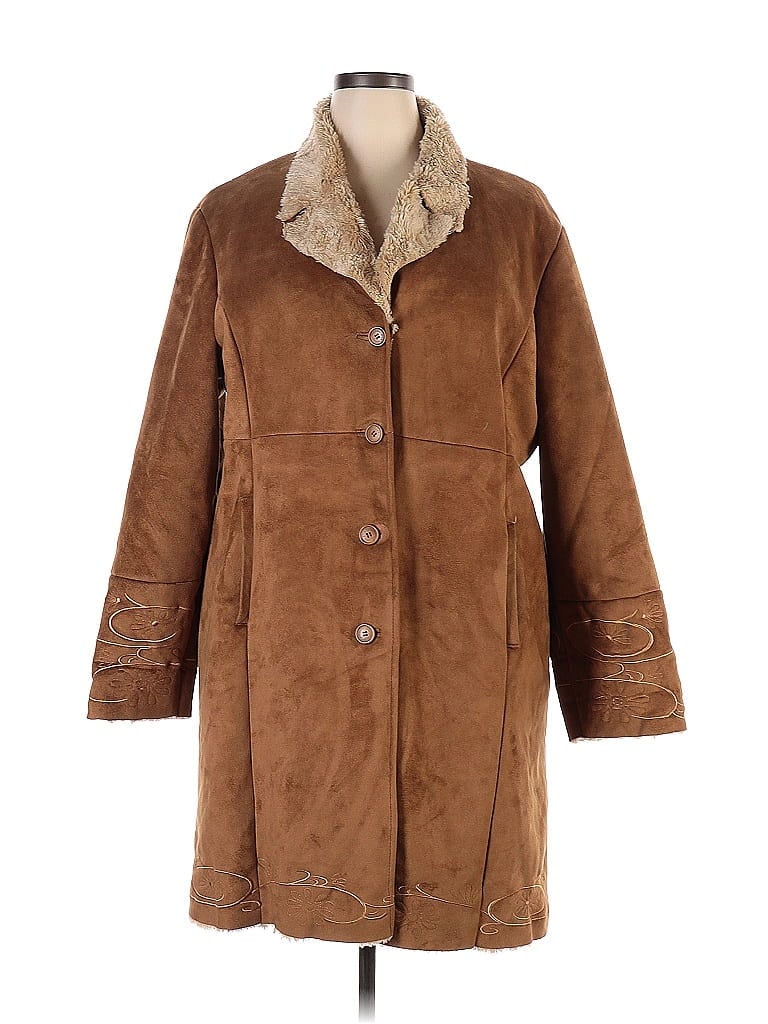 Columbia 100% Polyester Solid Brown Coat Size 2X (Plus) - 67% off | ThredUp