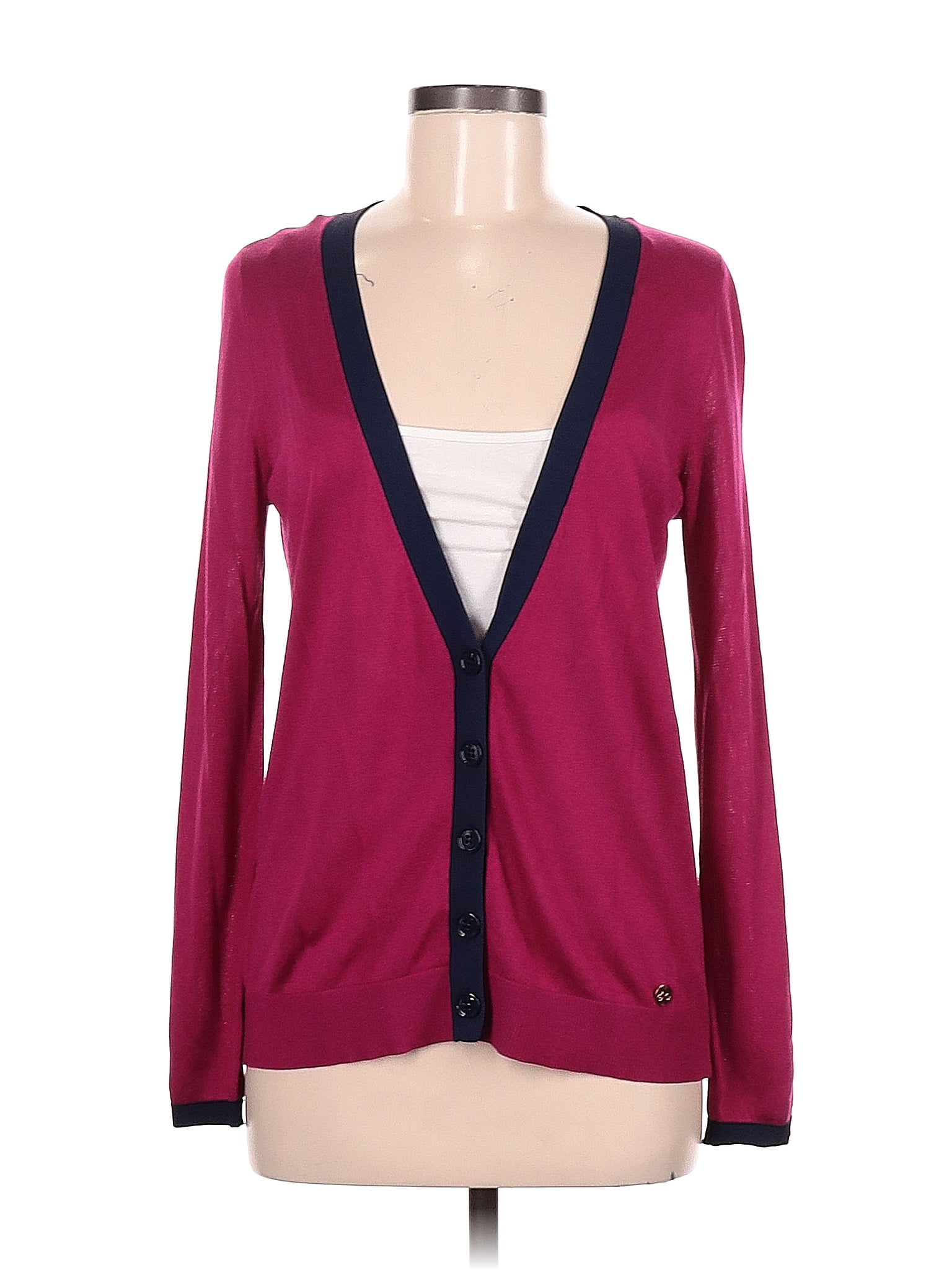 Kookai Color Block Solid Pink Burgundy Cardigan Size Med 2 76 Off