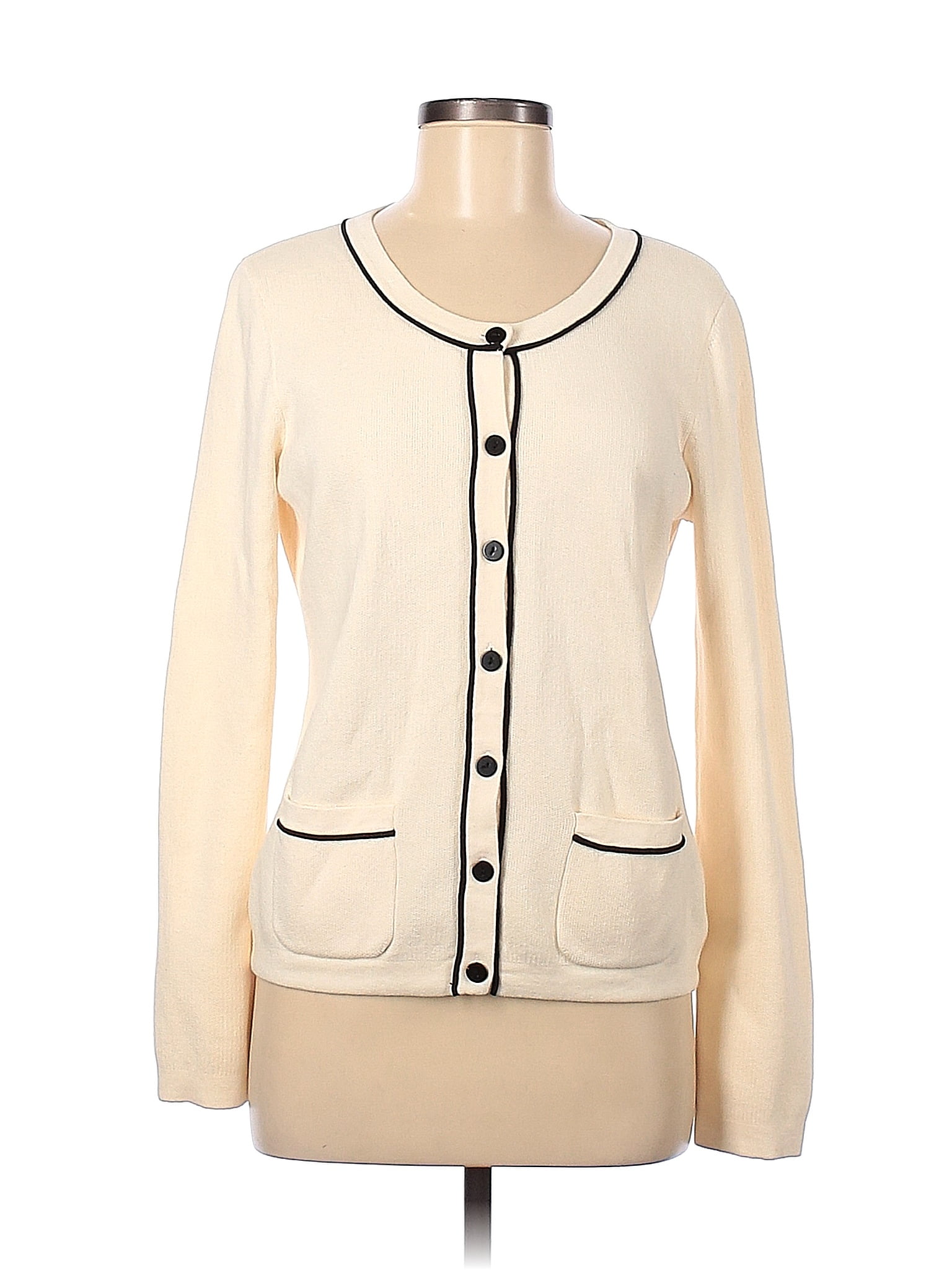 Ann Taylor Factory 100% Cotton Ivory Cardigan Size M - 56% off | thredUP