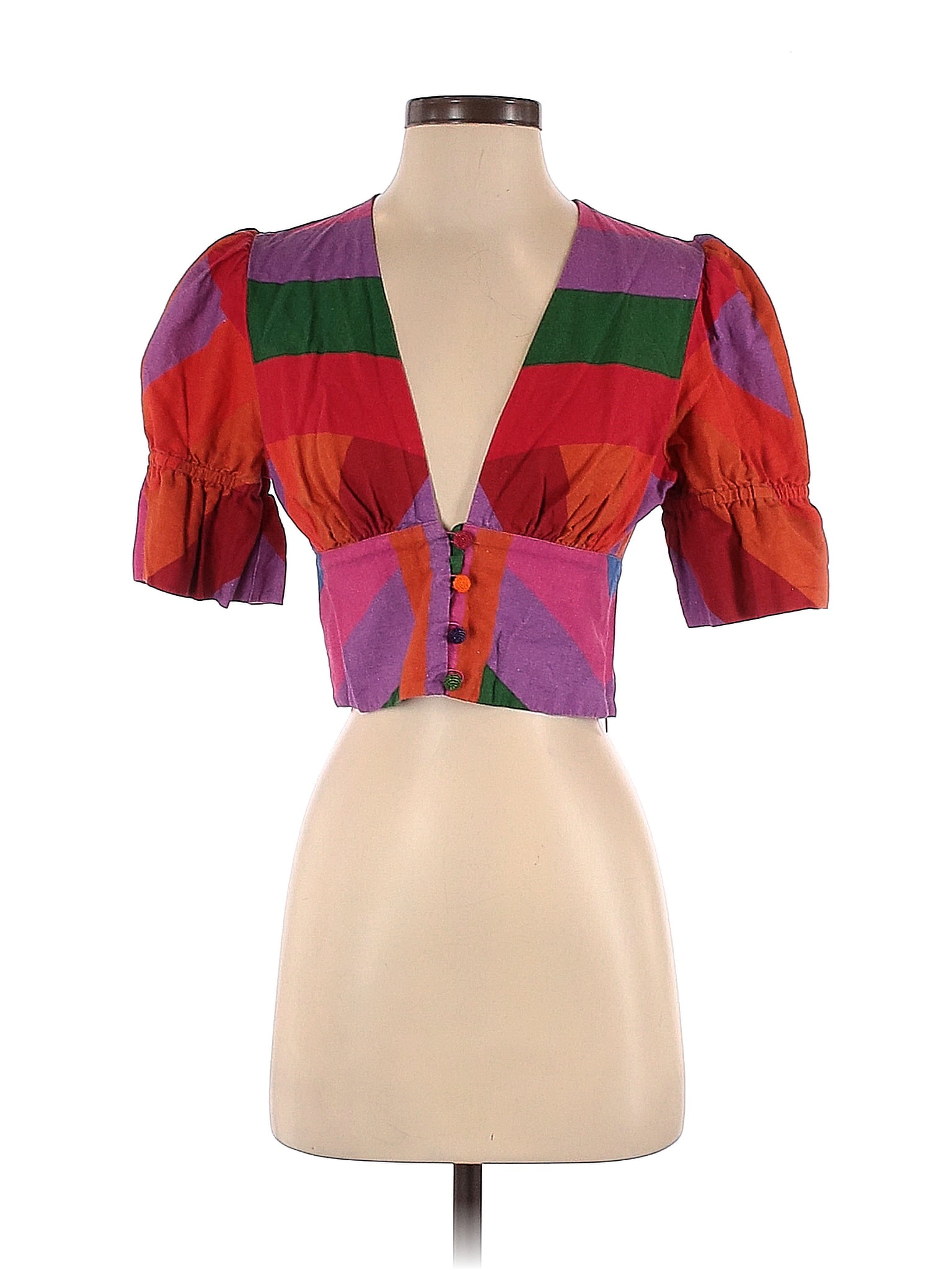 FARM Rio Pink Short Sleeve Blouse Size S - 47% off | thredUP